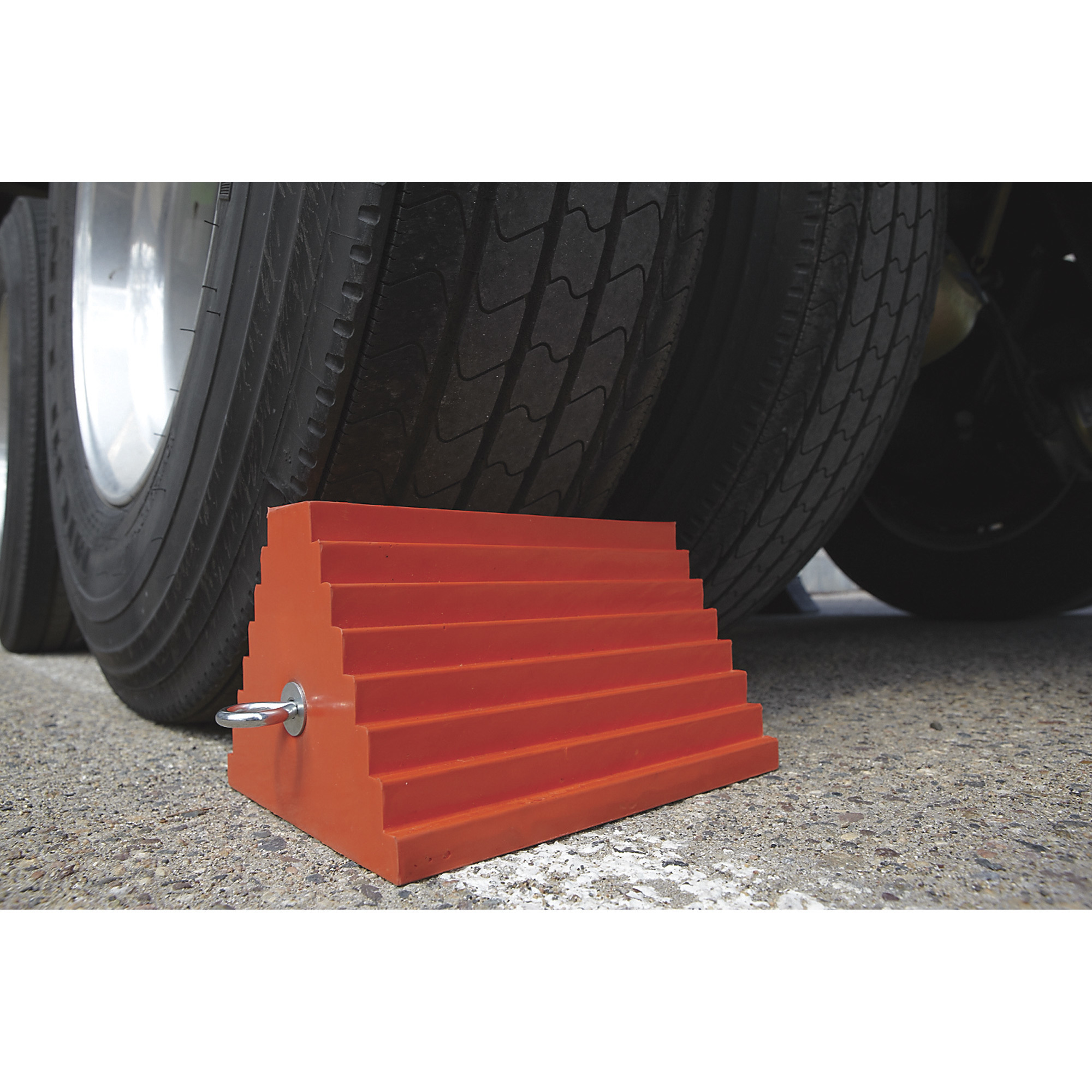 Ironton Pyramid-Style Wheel Chock — Polyurethane, 9 3/4in.L x 7 3/4in.W ...