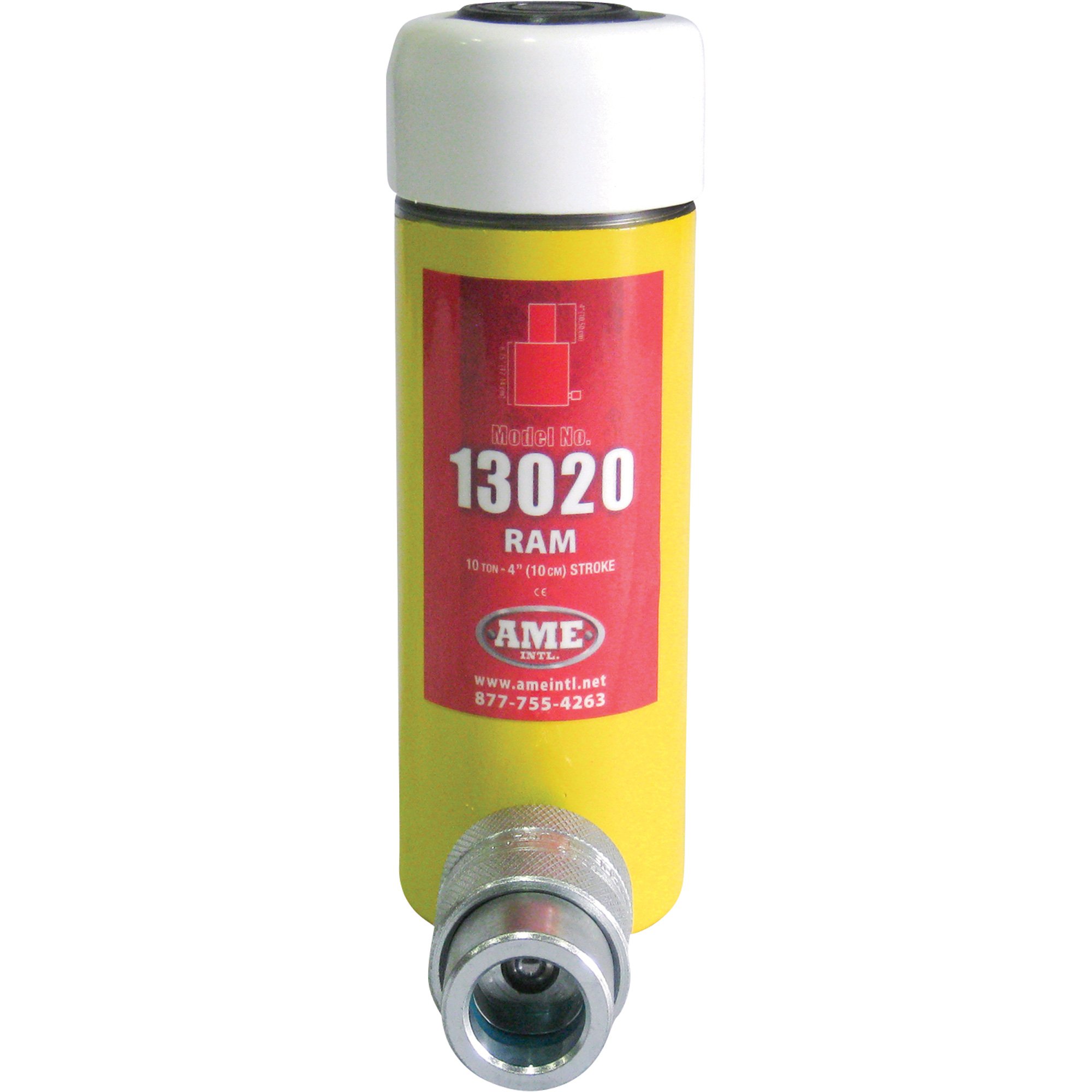 Ame International Hydraulic Cylinder — 10-Ton Capacity, Single-Acting ...