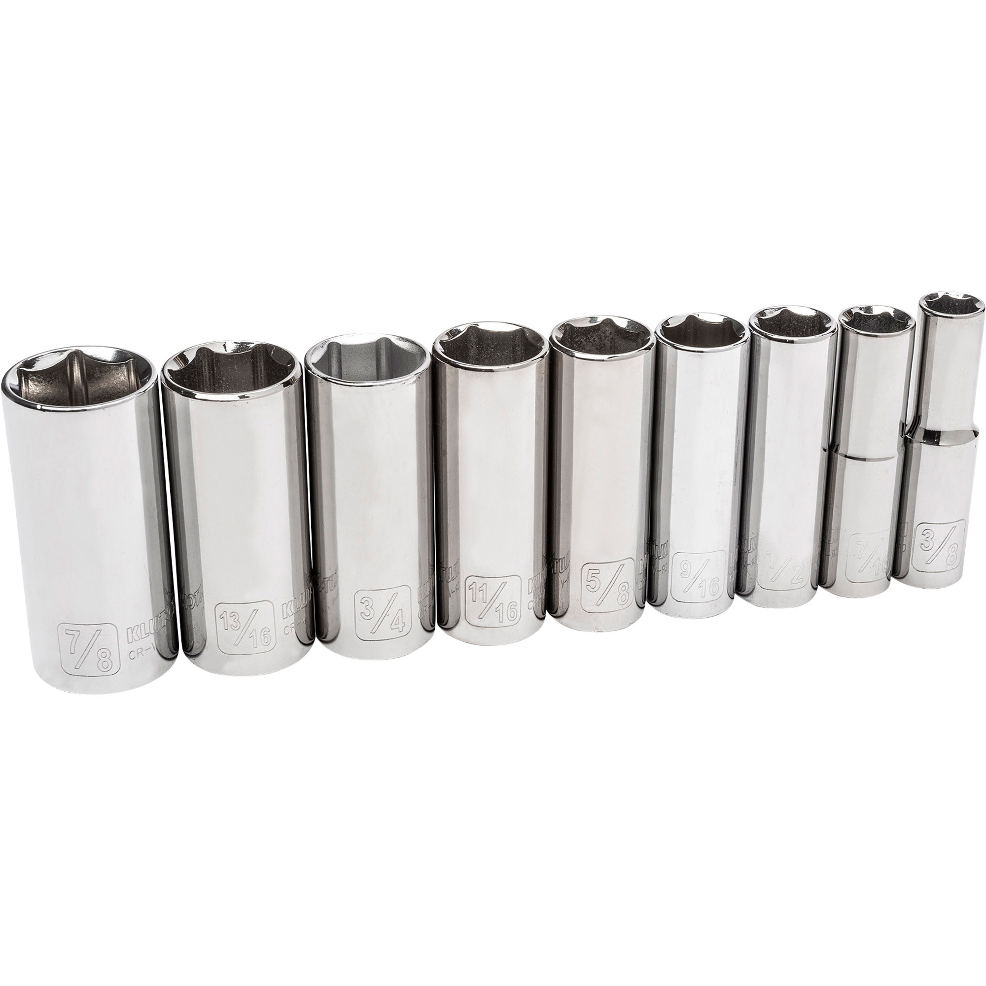 Klutch 3/8in.-Drive Deep Socket Set, 9-Pc., SAE | Northern Tool