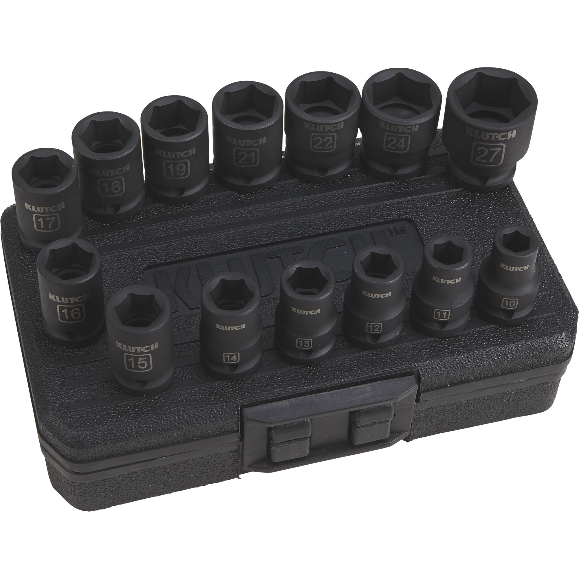 Klutch Chrome Moly 1/2in.-Drive Impact Socket Set, 14-Pc., Metric | Northern Tool