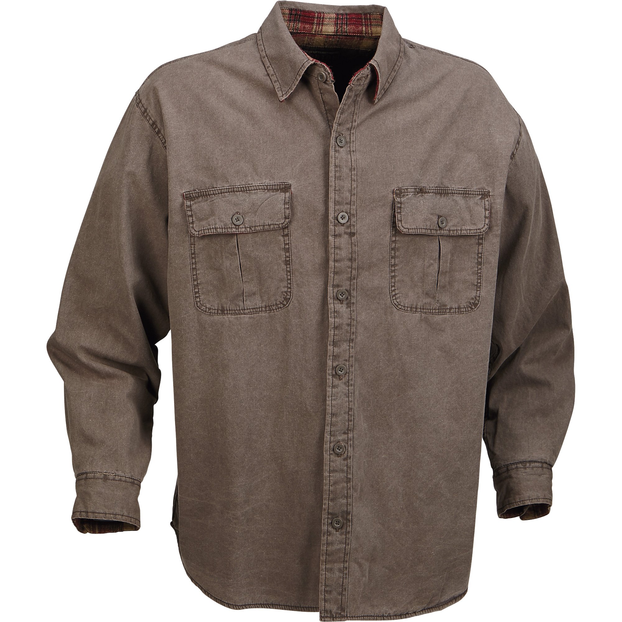Ironton Flannel-Lined Canvas Shirt, Model# 4176R — Large, Brown ...