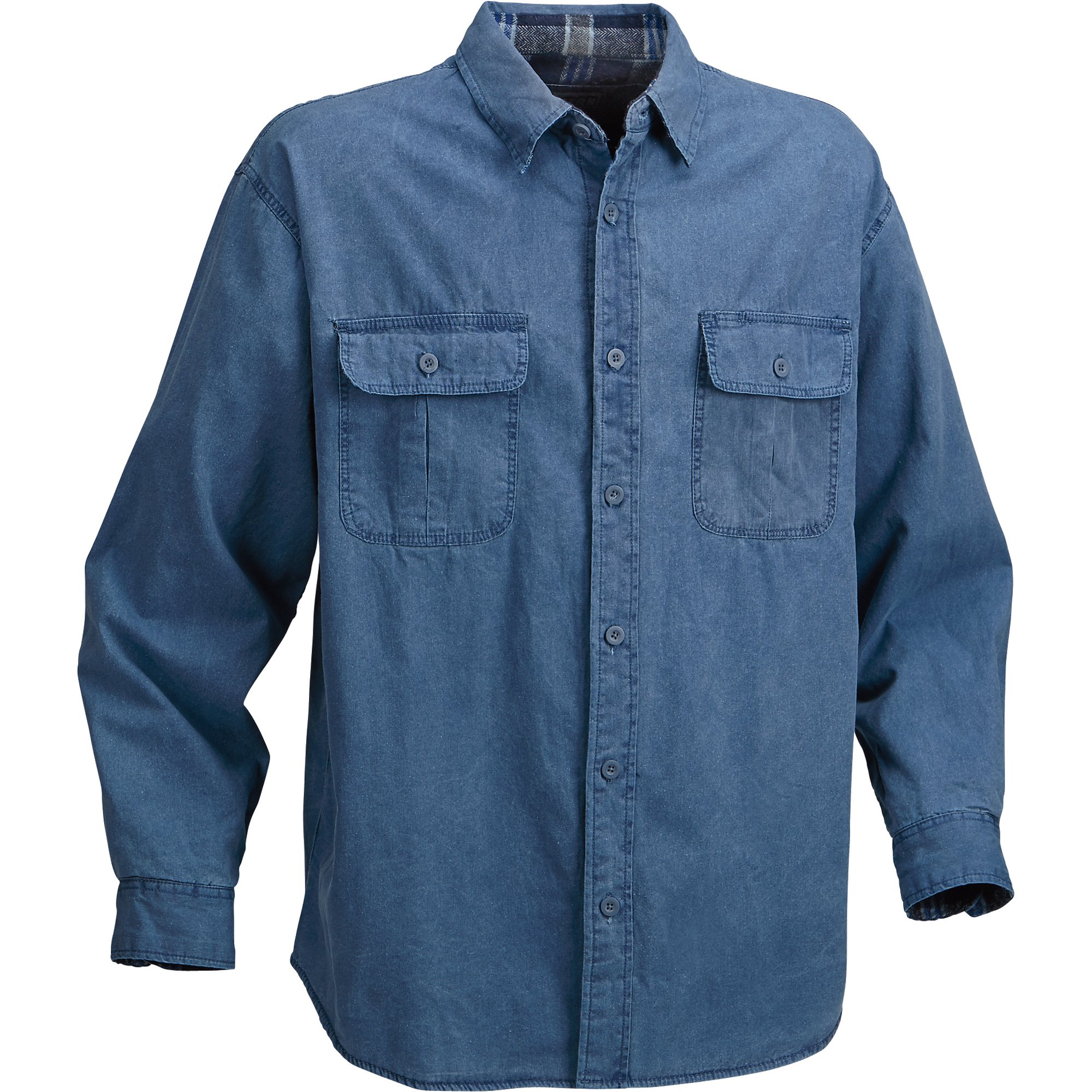 Ironton Flannel-Lined Canvas Shirt, Model# 4176R — Large, Navy ...
