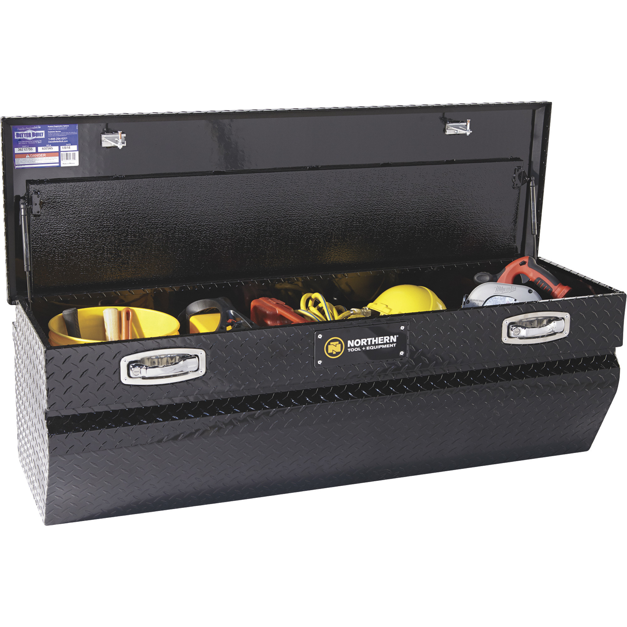 Northern Tool Chest Truck Tool Box, Aluminum, Gloss Black, Pull Handle ...