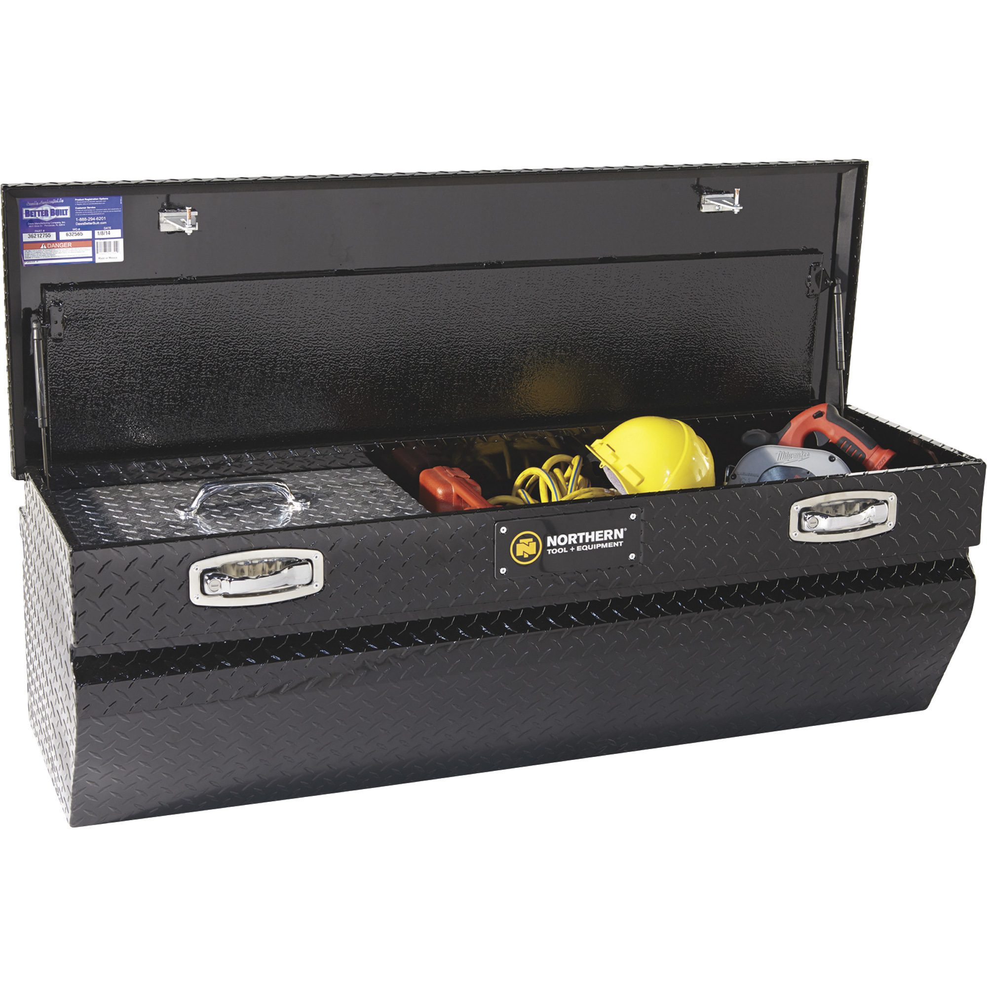 Northern Tool Chest Truck Tool Box, Aluminum, Gloss Black, Pull Handle ...