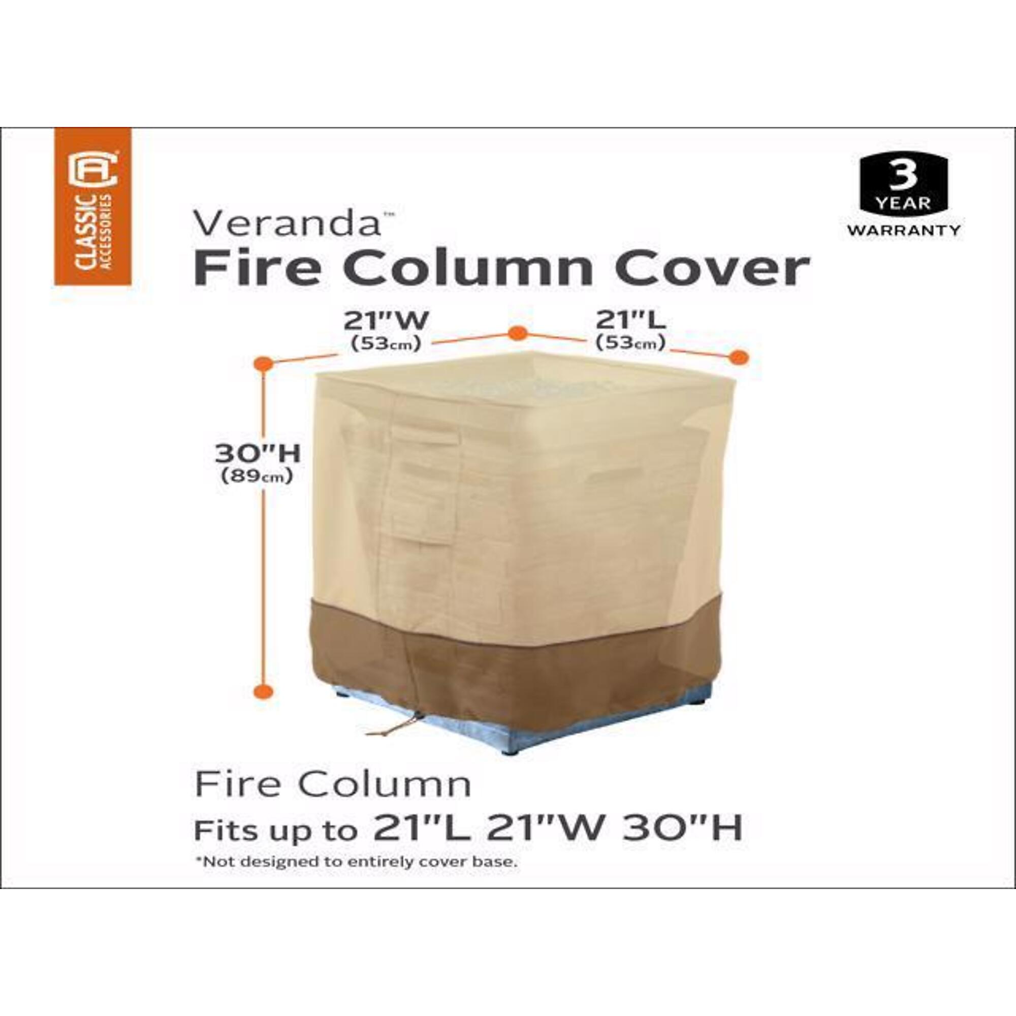 Classic Accessories Veranda Outdoor 21in. Fire Column Cover, Tan ...
