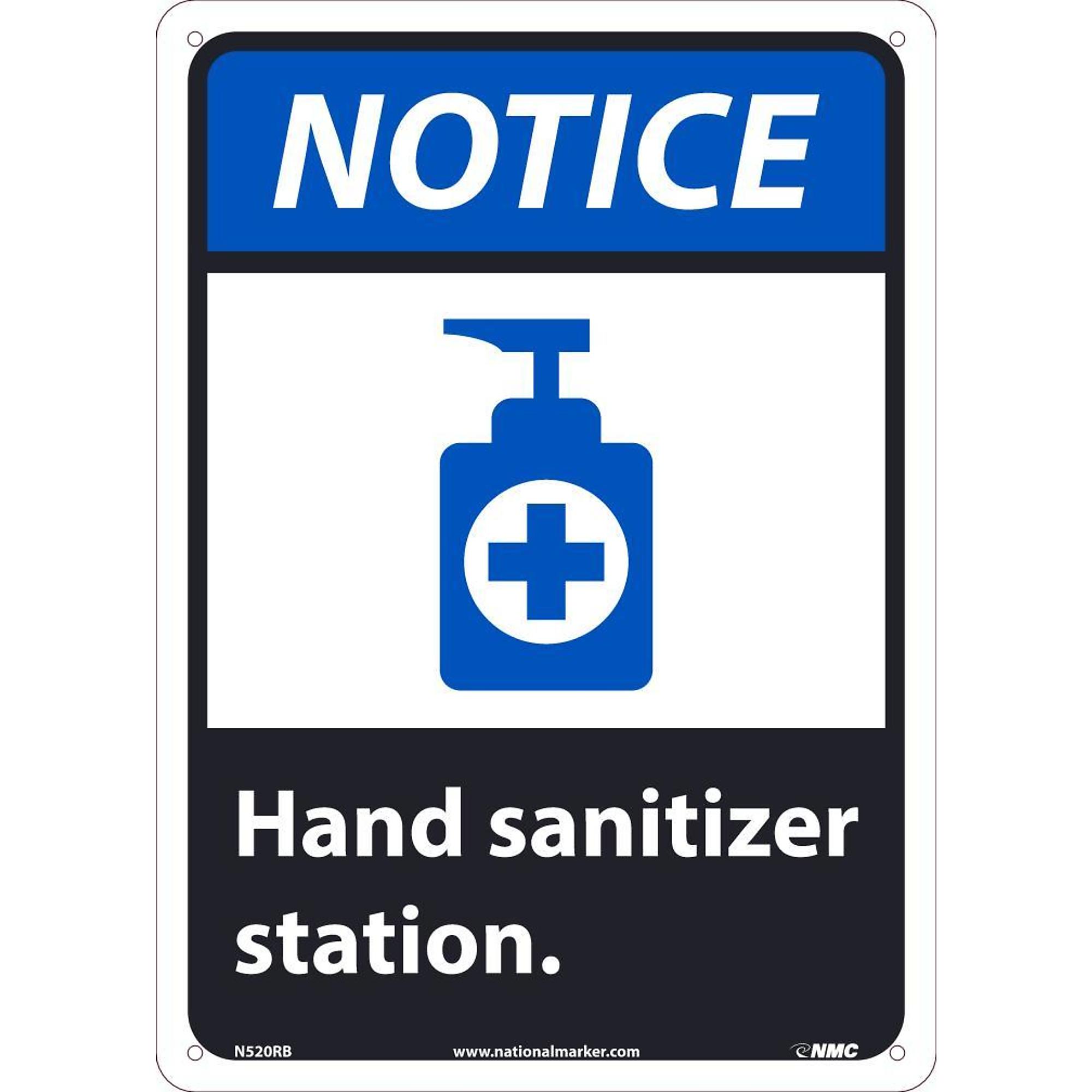 National Marker Pandemic Signage, Sign Message NOTICE HAND SANITIZER ...