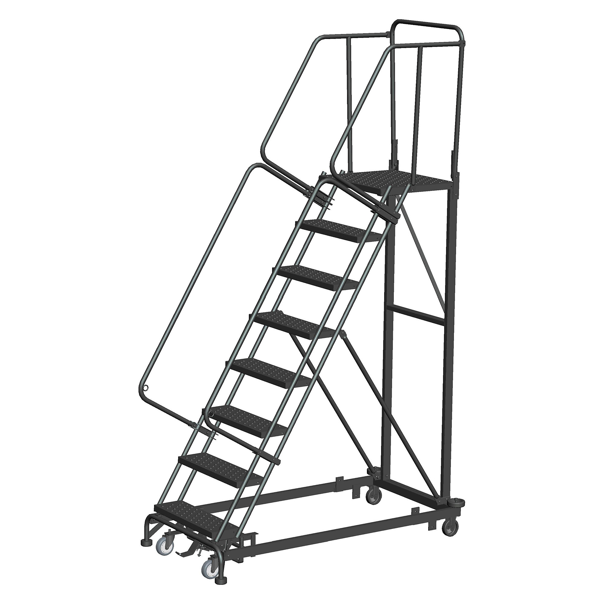 Ballymore, Rolling Ladder, Overall Height 110 in, Steps 8, Material ...