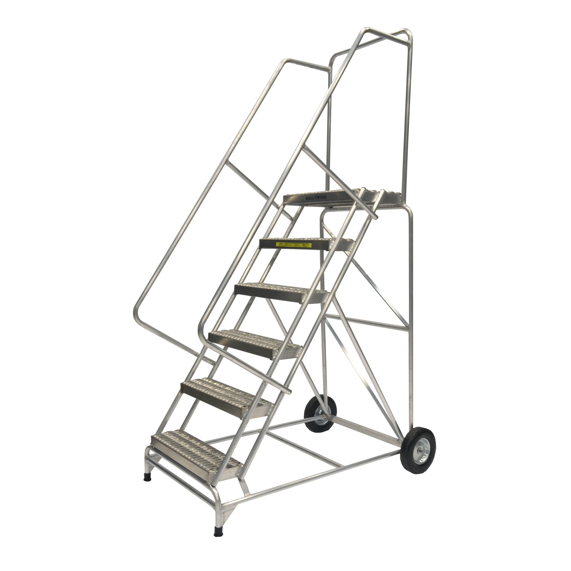 Ballymore Aluminum Rolling Ladder, Overall Height 93 in, Steps 6 ...