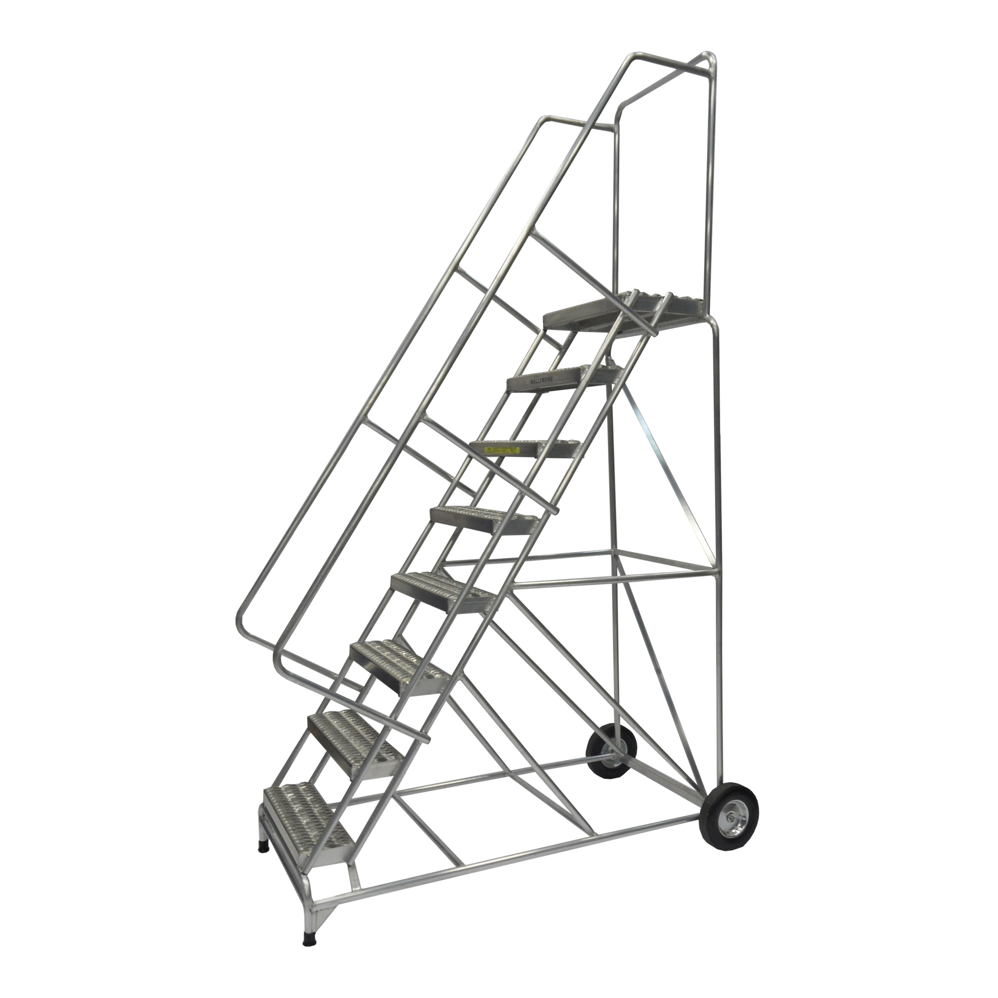 Ballymore Aluminum Rolling Ladder, Overall Height 113 in, Steps 8 ...