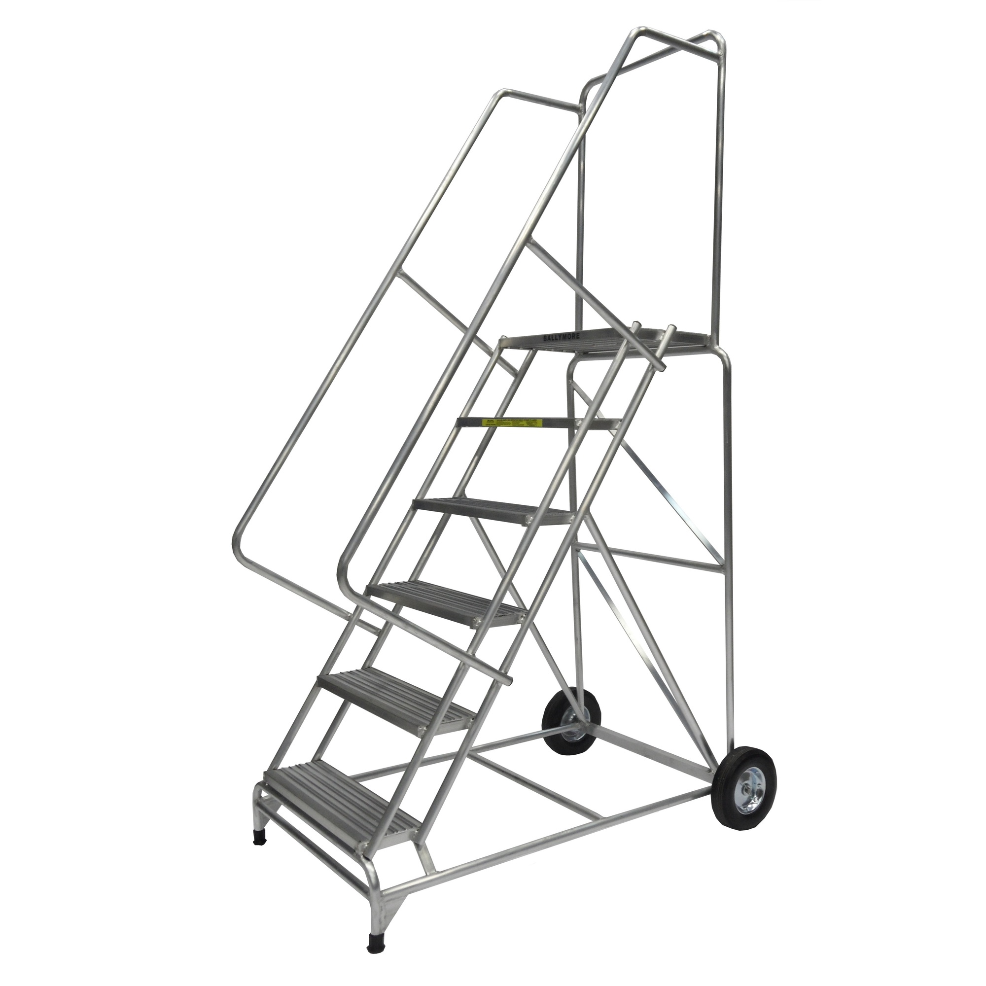 Ballymore Aluminum Rolling Ladder, Overall Height 93 in, Steps 6 ...