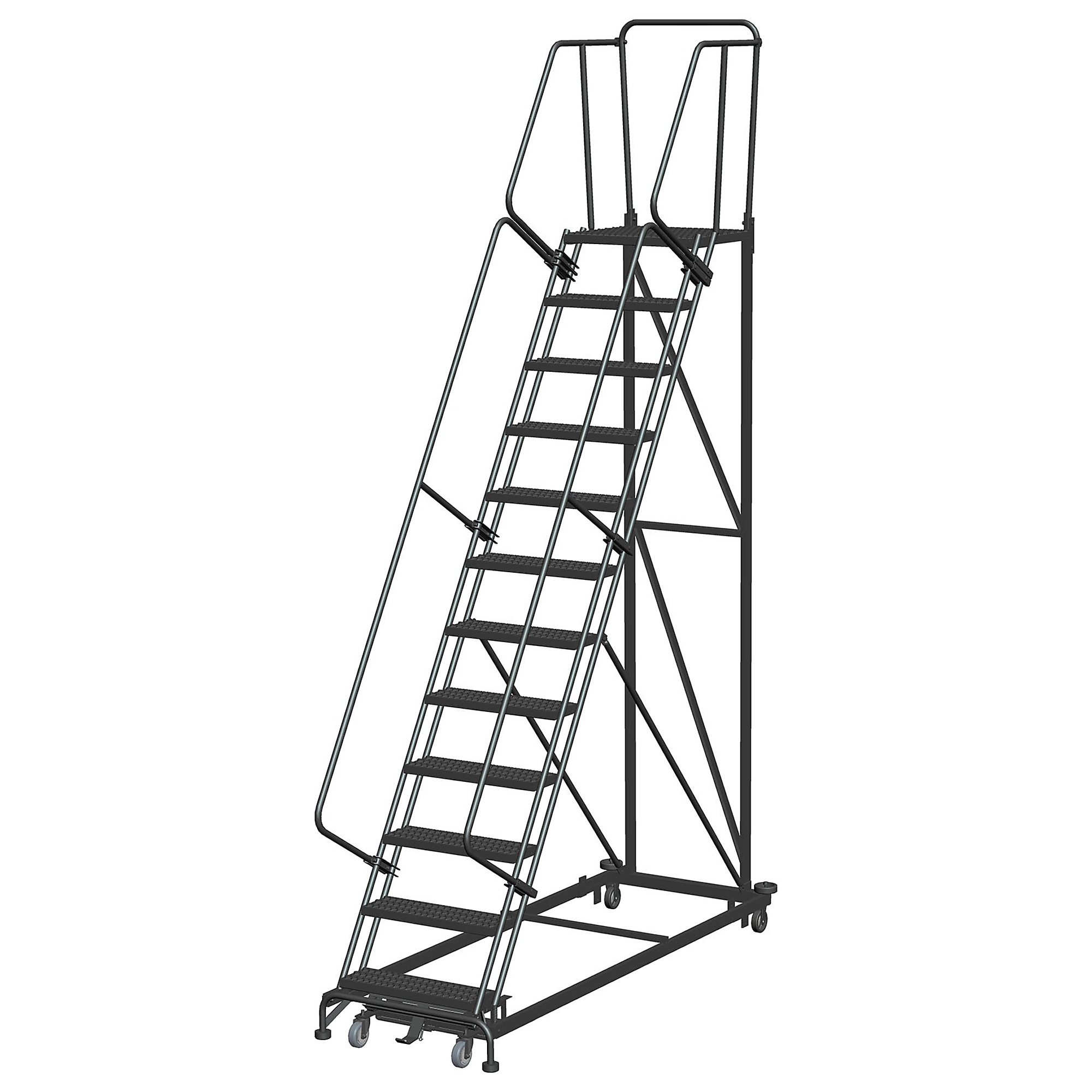 Ballymore, Rolling Ladder, Overall Height 150 in, Steps 12, Material ...