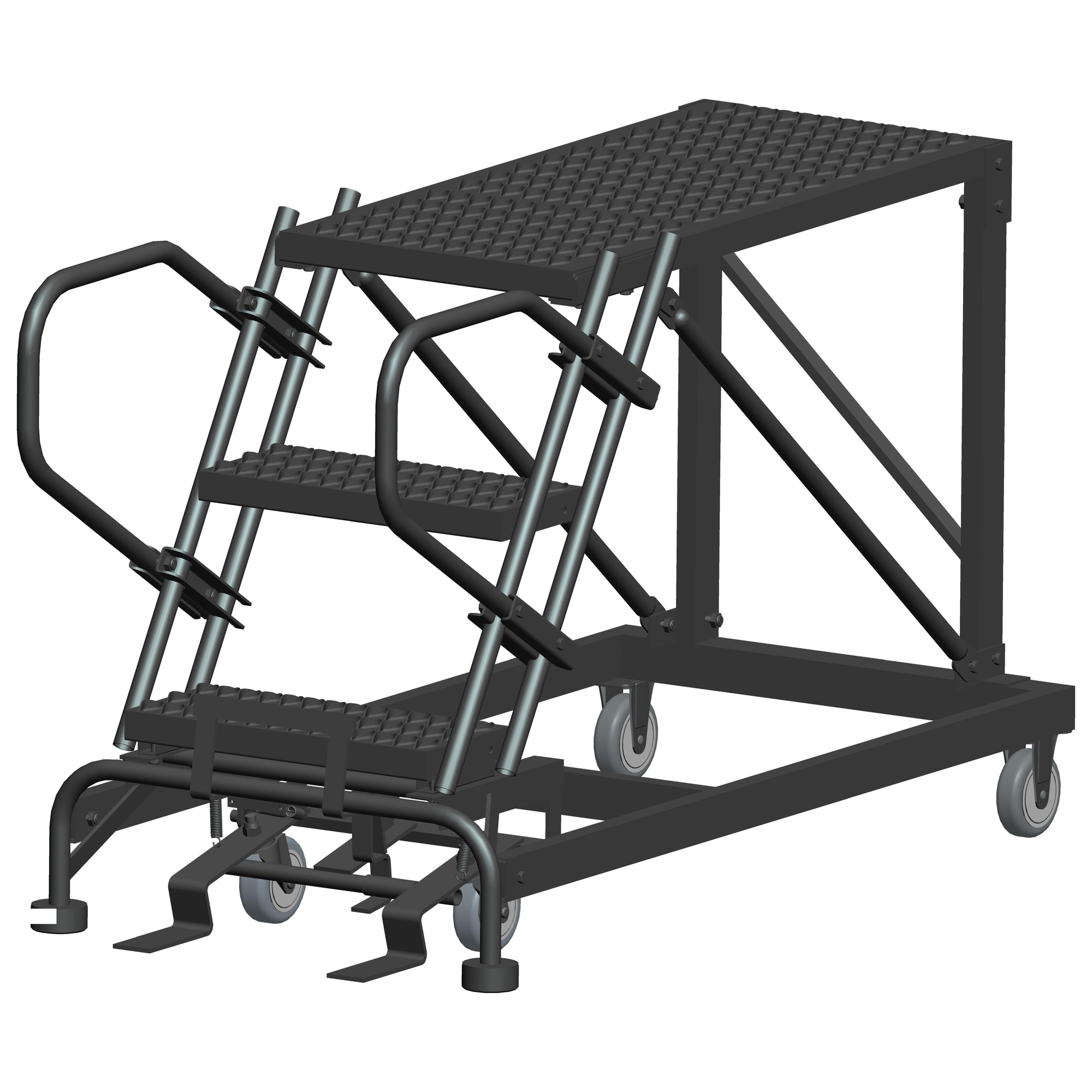 Ballymore, Rolling Work Platform, Overall Height 30 in, Steps 3 ...