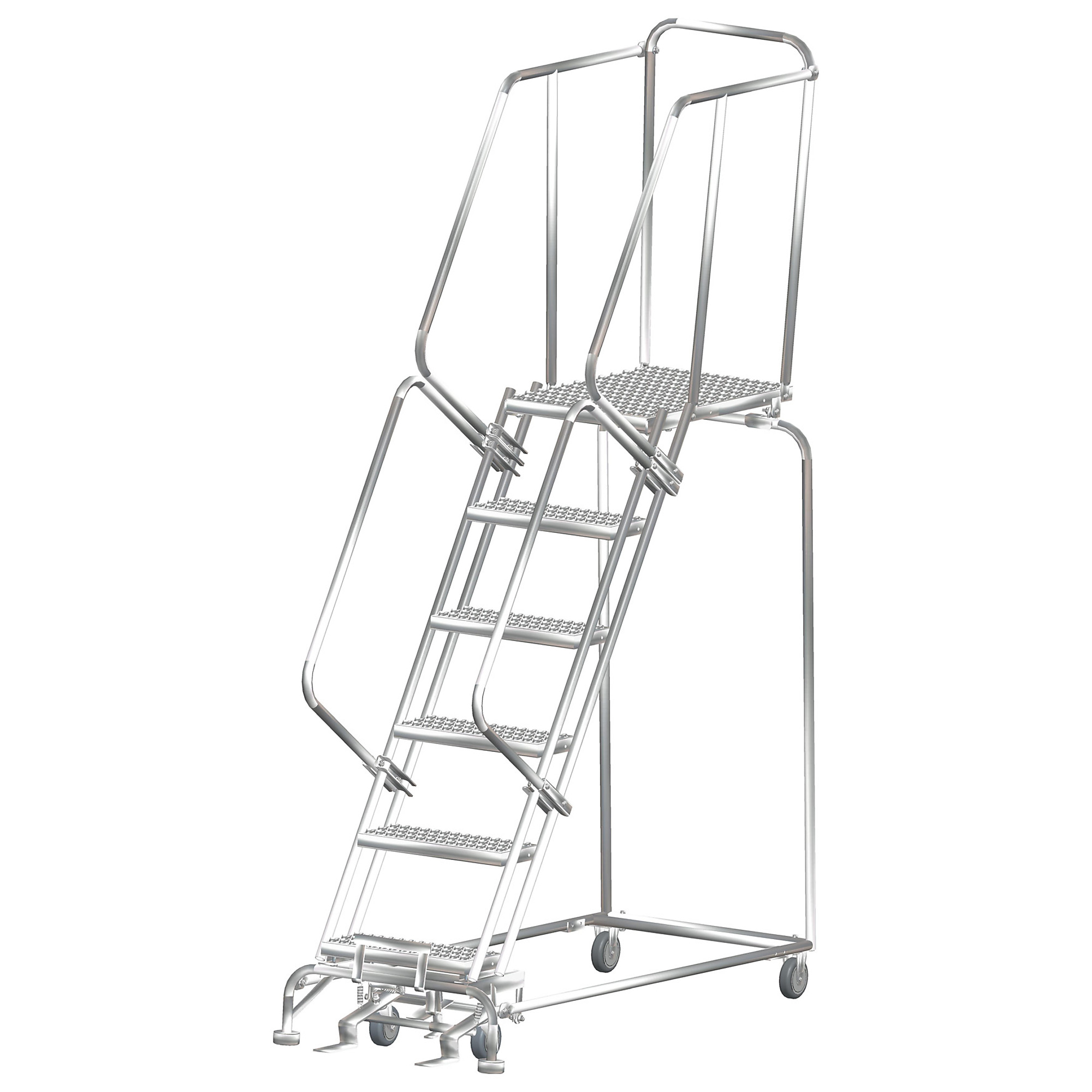 Ballymore, Stainless Steel Rolling Ladder, Overall Height 93 in, Steps ...