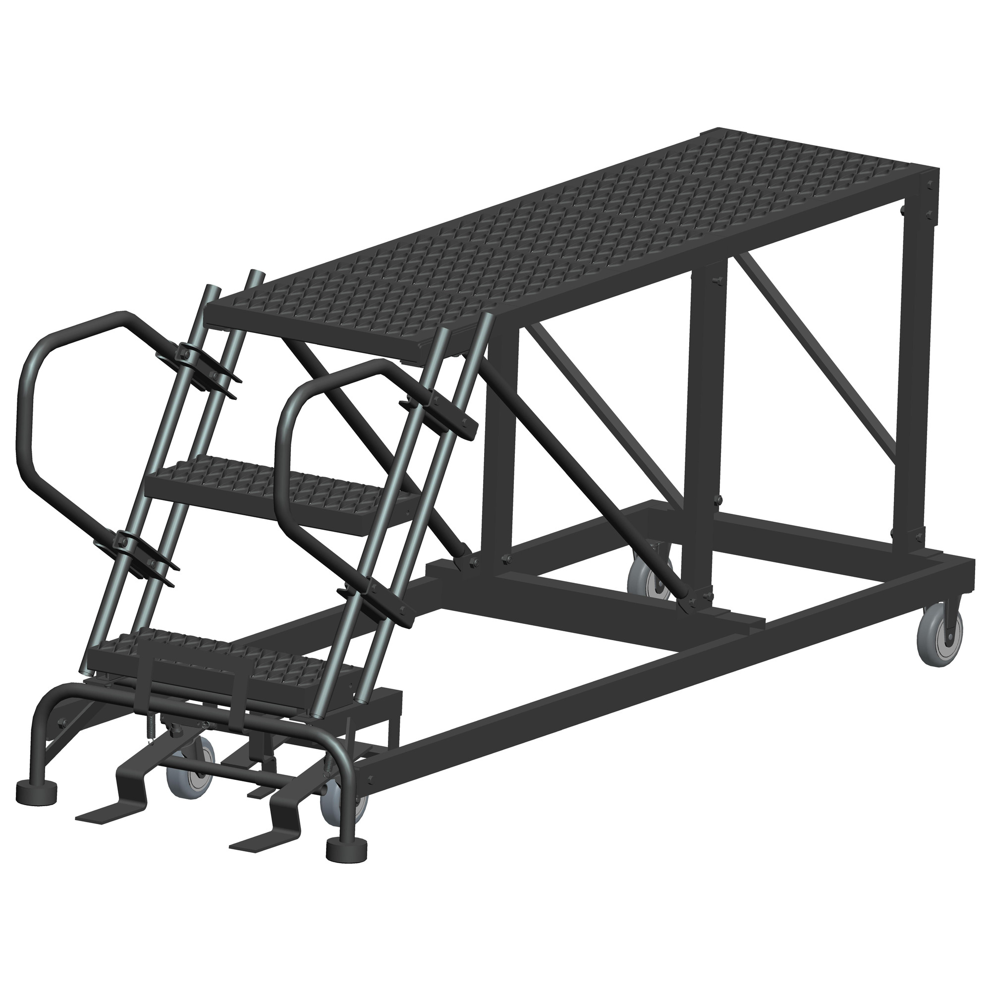 Ballymore, Rolling Work Platform, Overall Height 30 in, Steps 3 ...