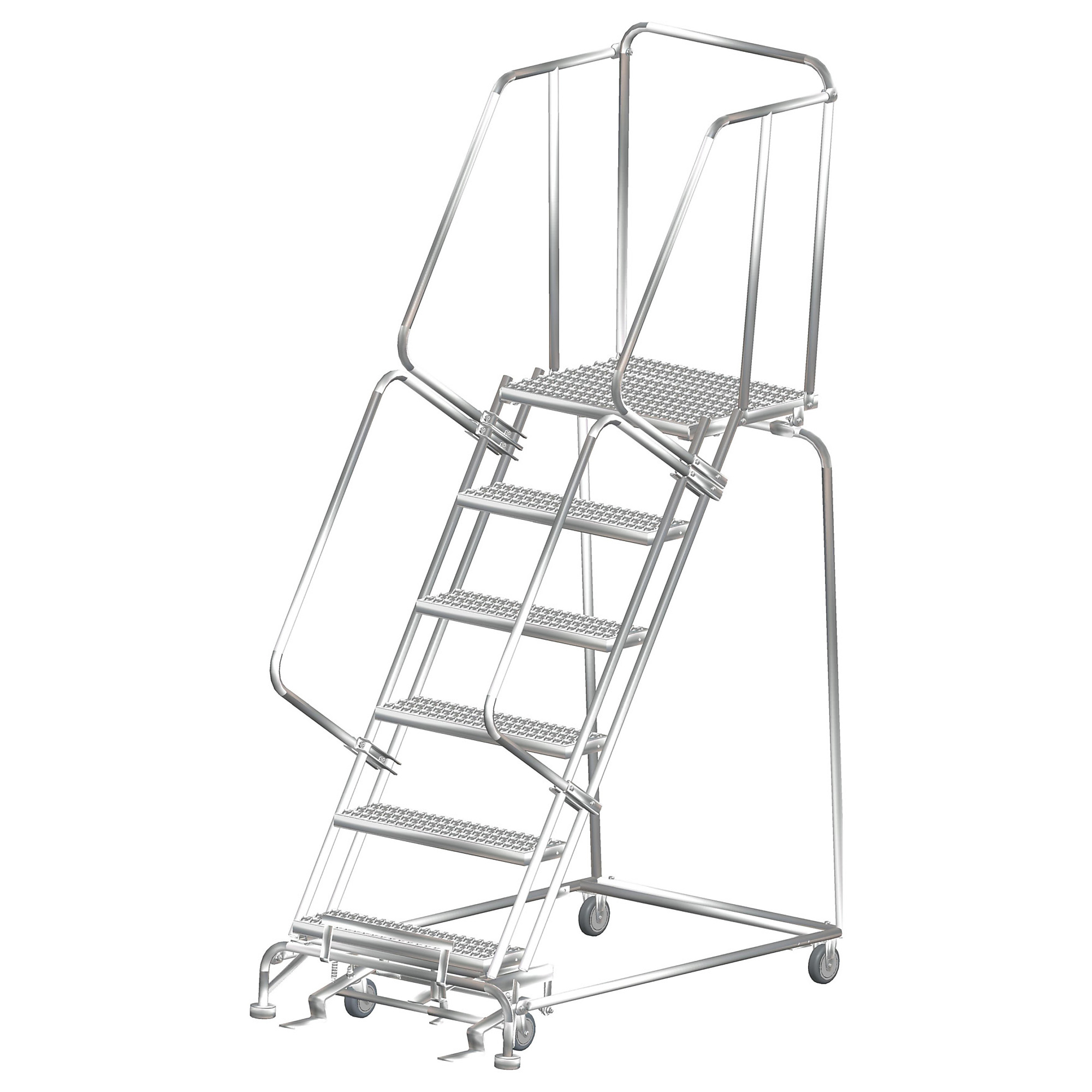 Ballymore, Stainless Steel Rolling Ladder, Overall Height 93 in, Steps ...