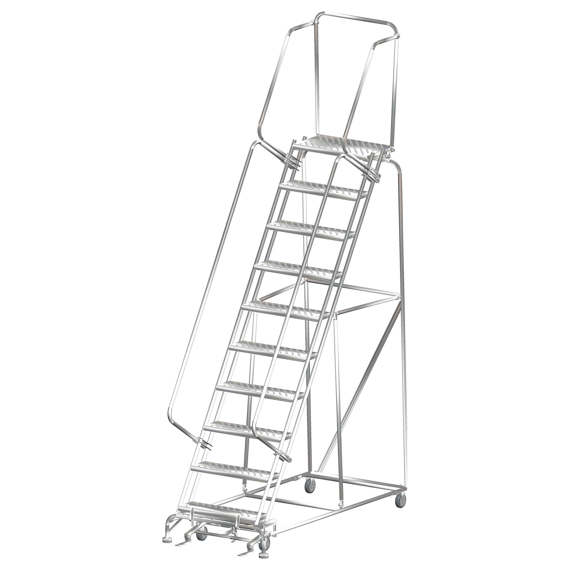 Ballymore, Stainless Steel Rolling Ladder, Overall Height 133 in, Steps ...