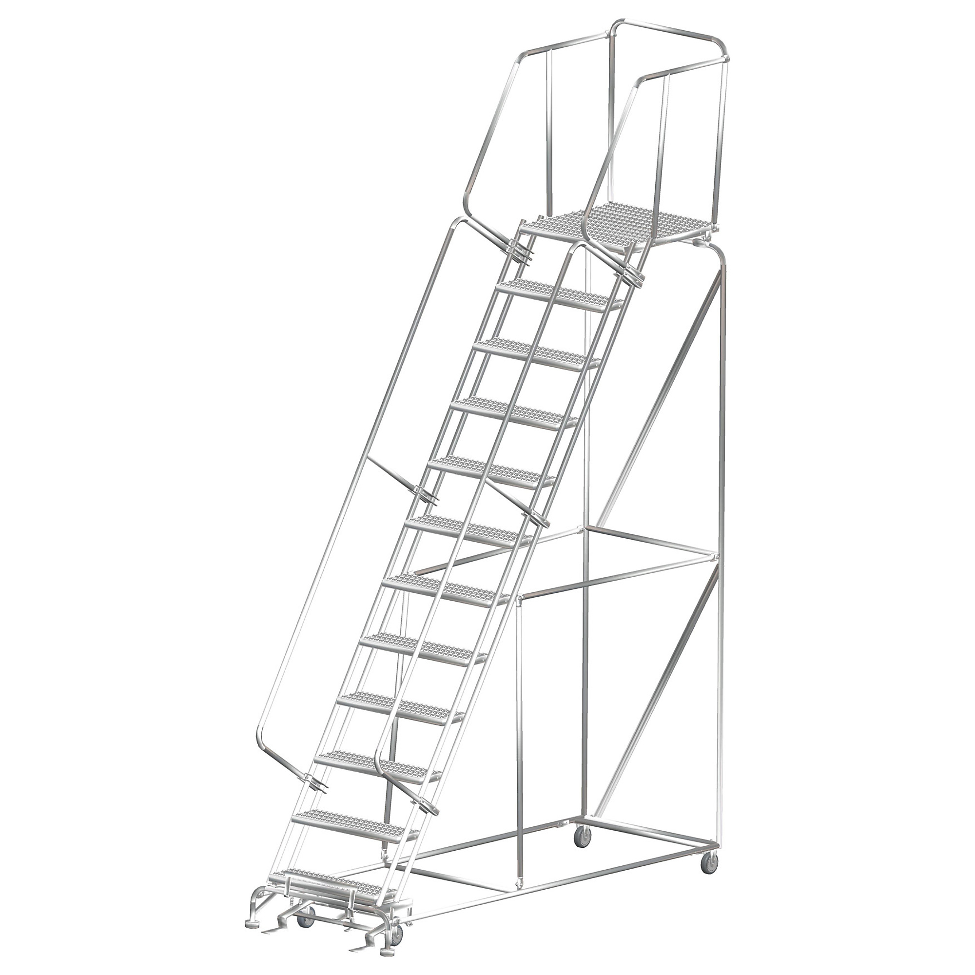 Ballymore, Stainless Steel Rolling Ladder, Overall Height 153 in, Steps ...