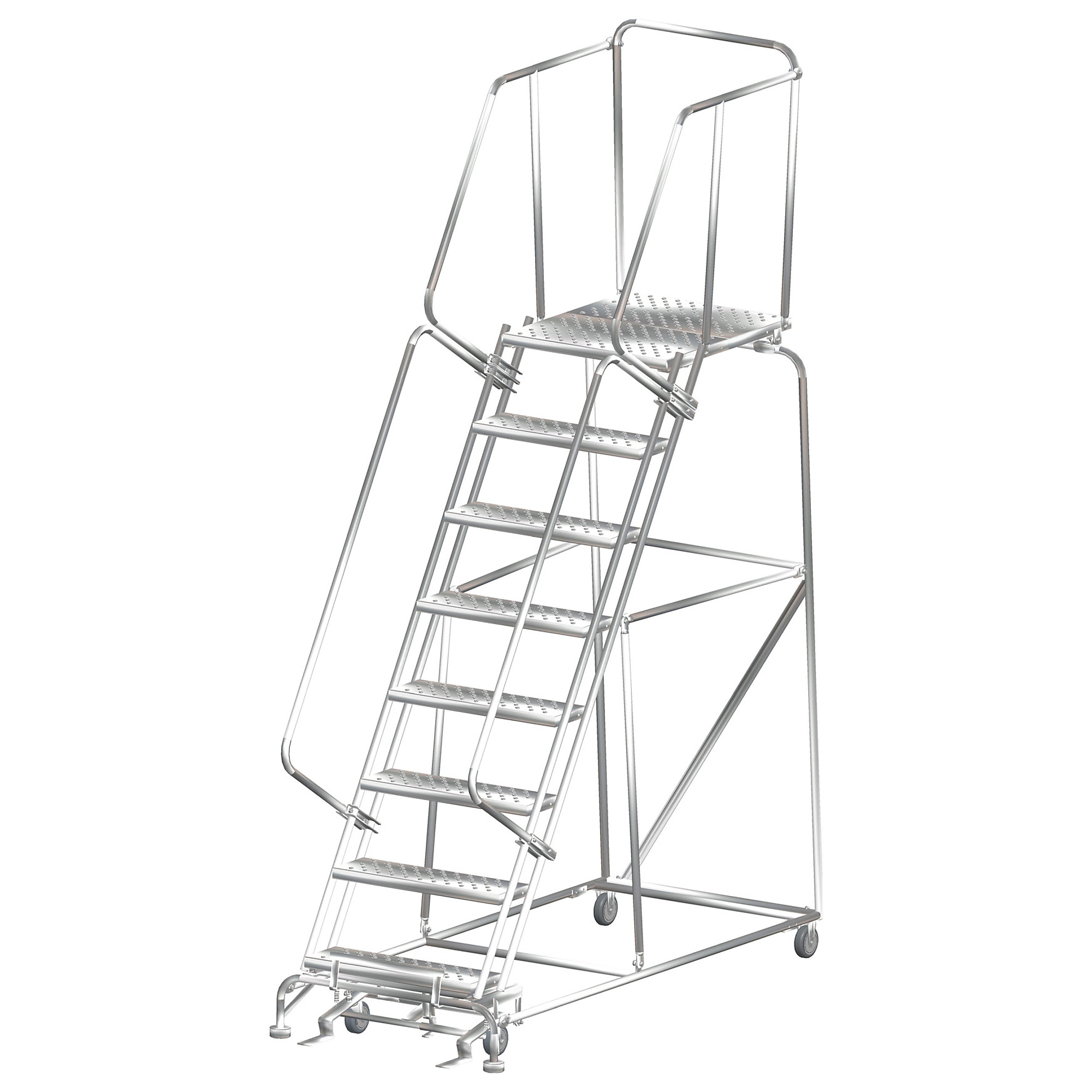 Ballymore, Stainless Steel Rolling Ladder, Overall Height 113 in, Steps ...