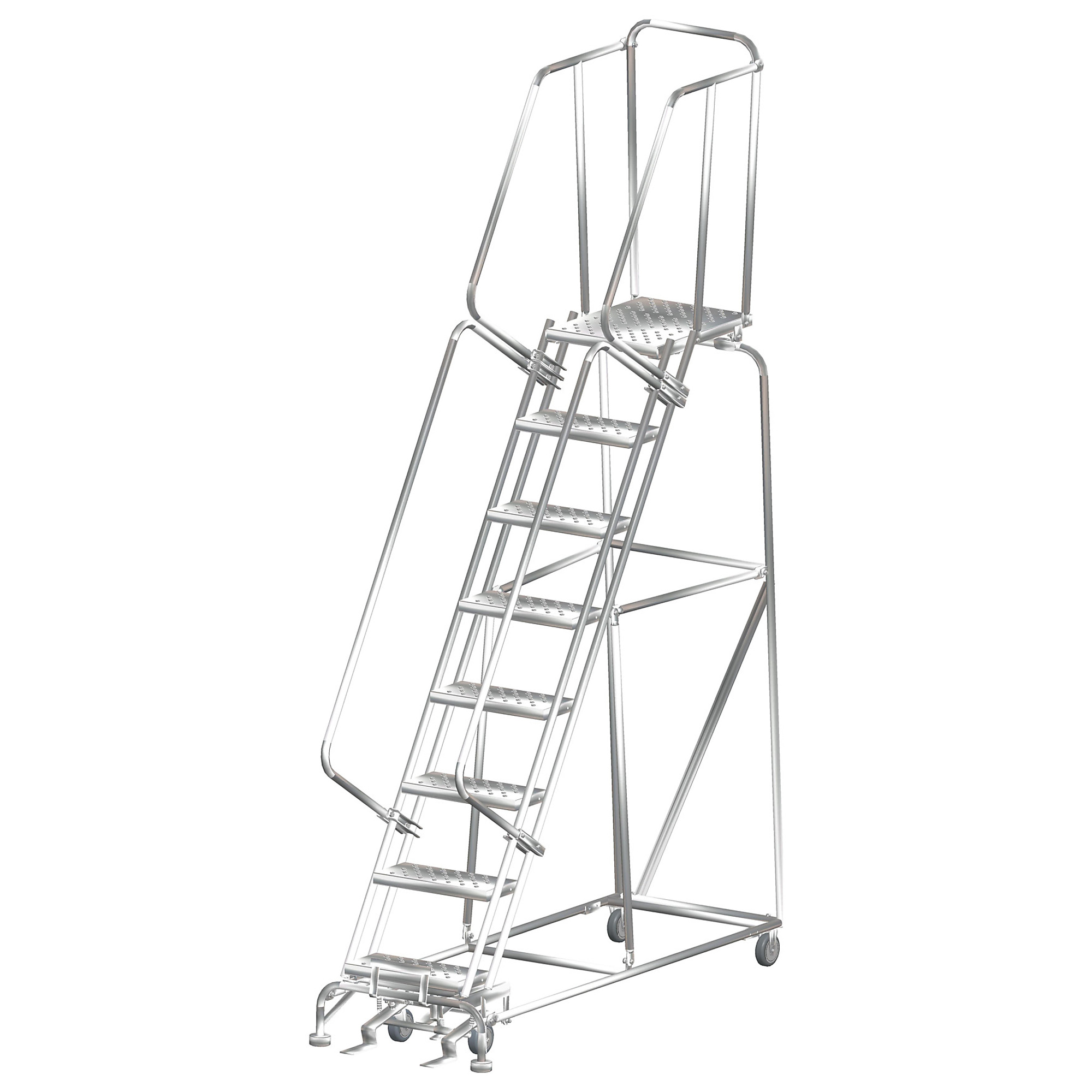 Ballymore, Stainless Steel Rolling Ladder, Overall Height 113 in, Steps ...