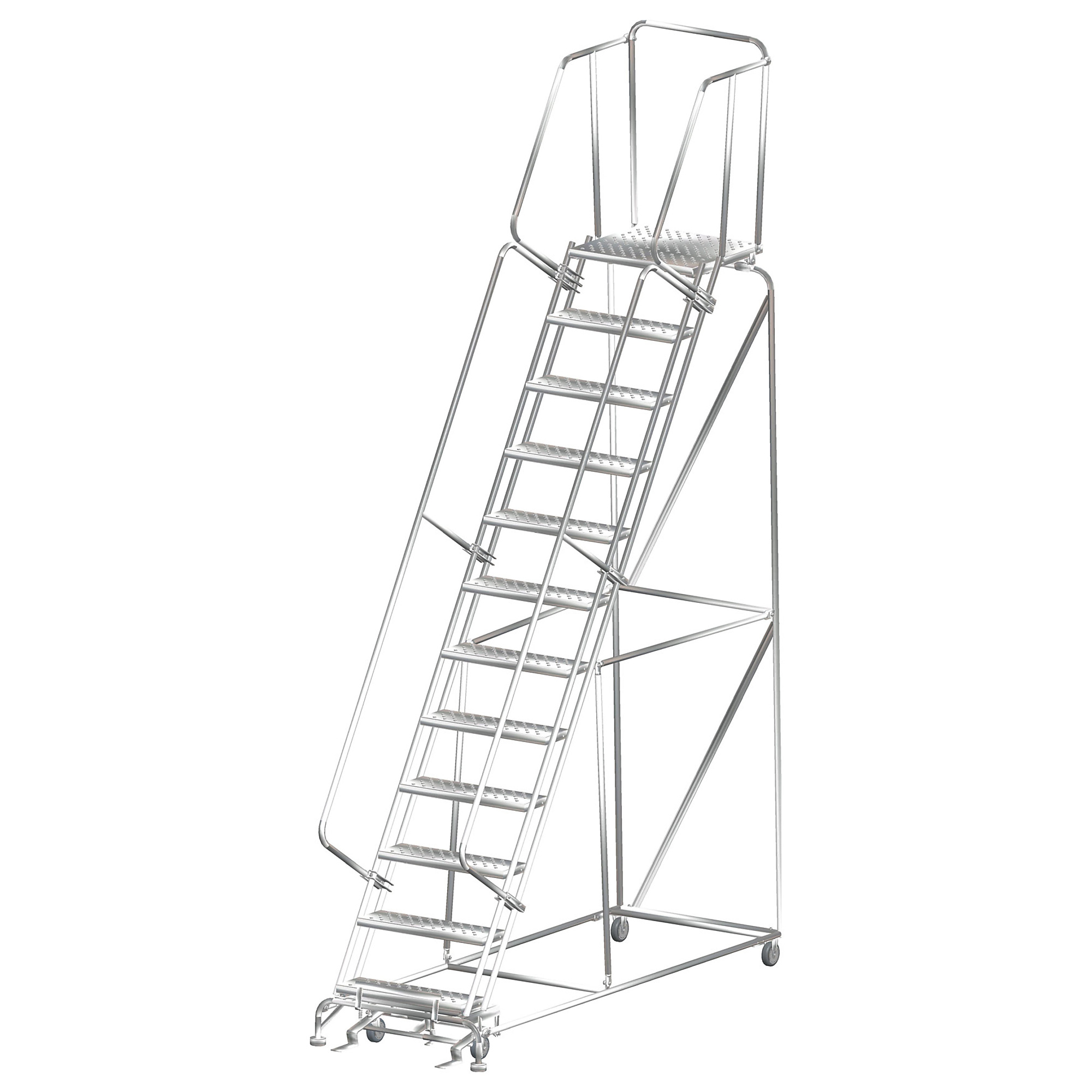 Ballymore, Stainless Steel Rolling Ladder, Overall Height 153 in, Steps ...