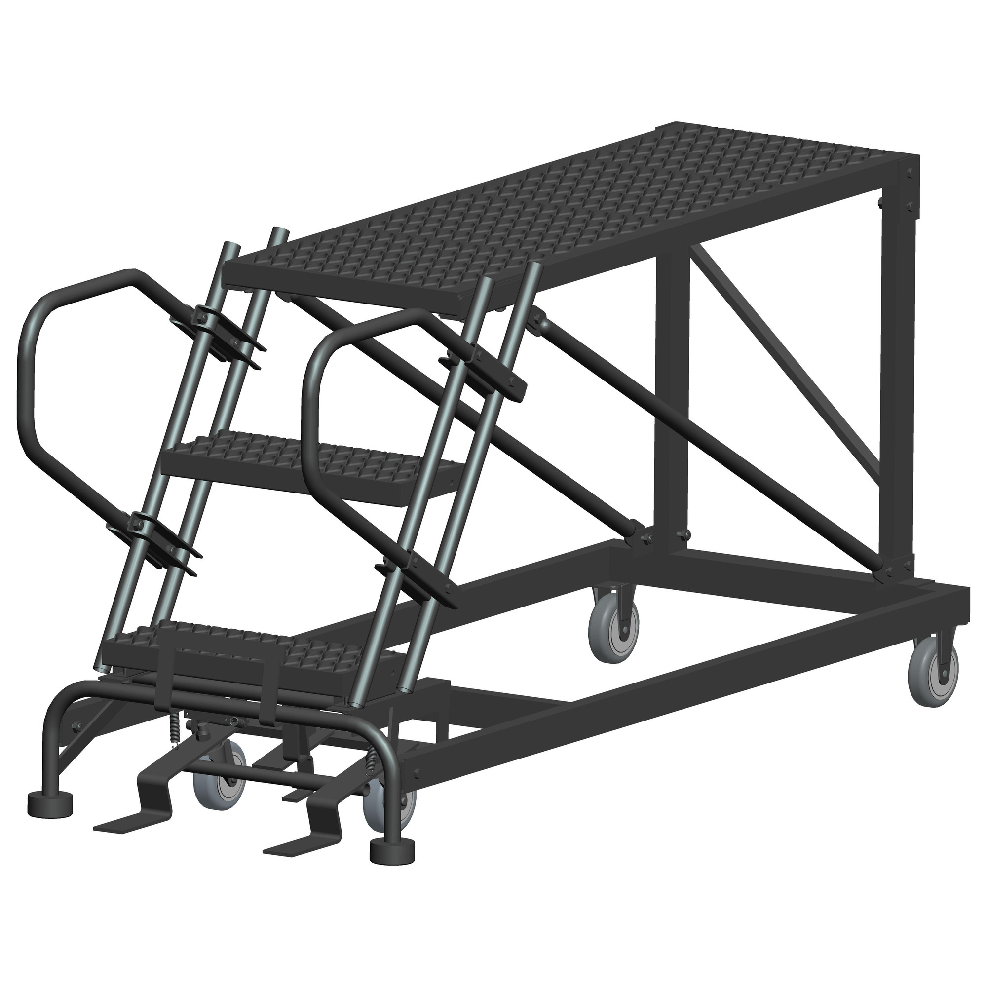 Ballymore, Rolling Work Platform, Overall Height 30 in, Steps 3 ...