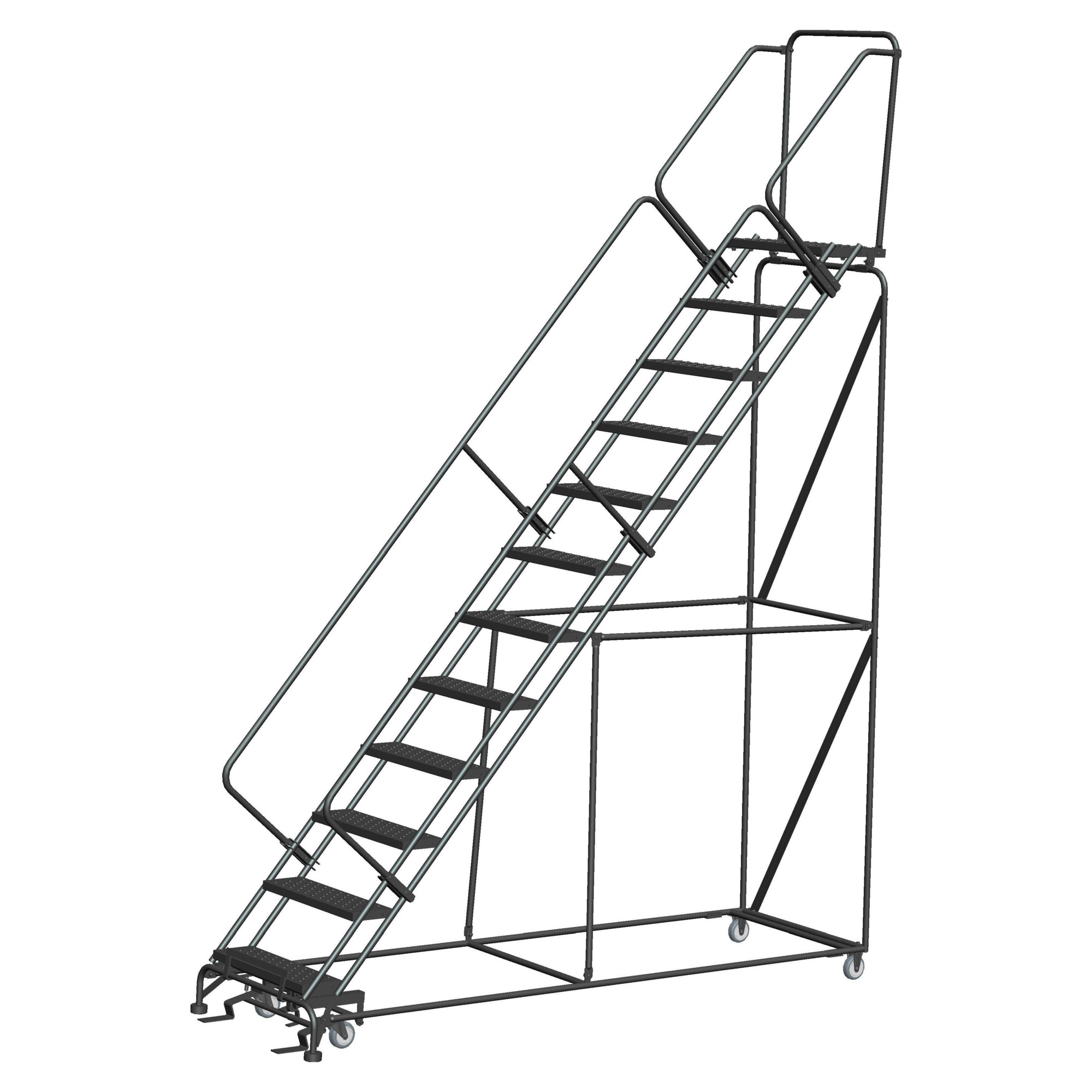 Ballymore, Rolling Ladder, Overall Height 153 in, Steps 12 Material ...