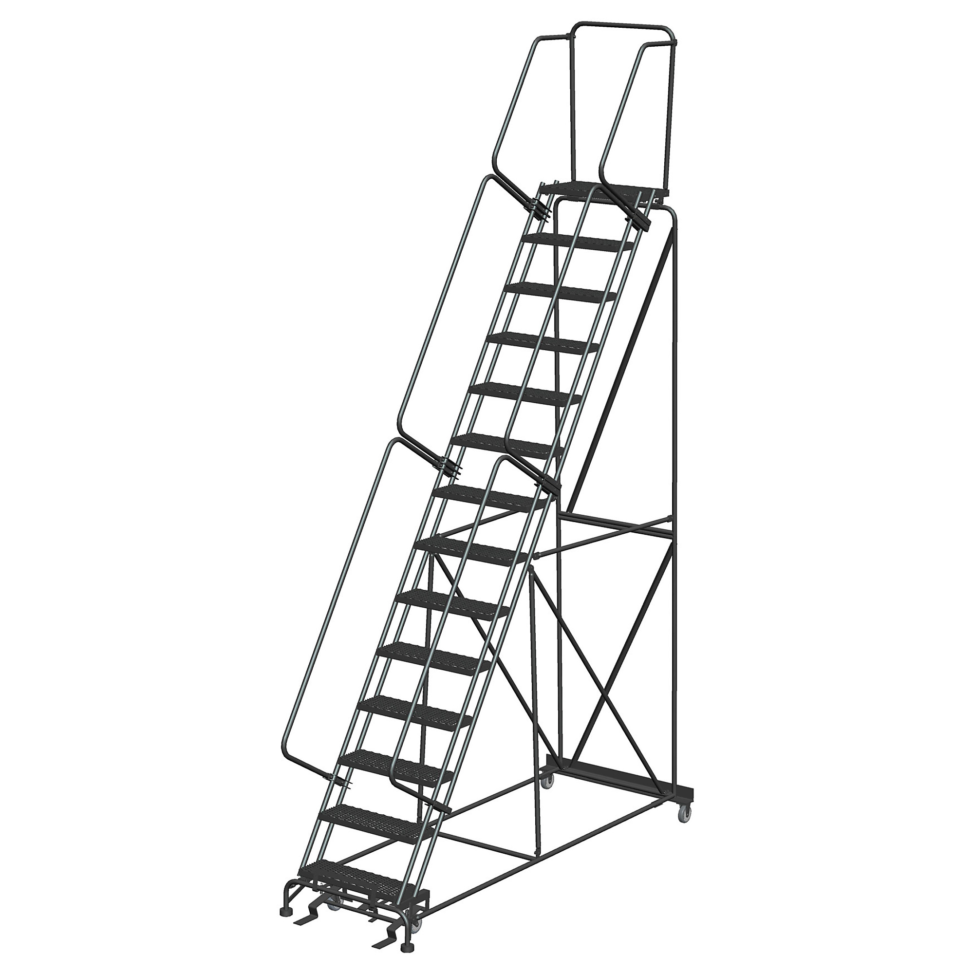 Ballymore, Rolling Ladder, Overall Height 173 in, Steps 14, Material ...