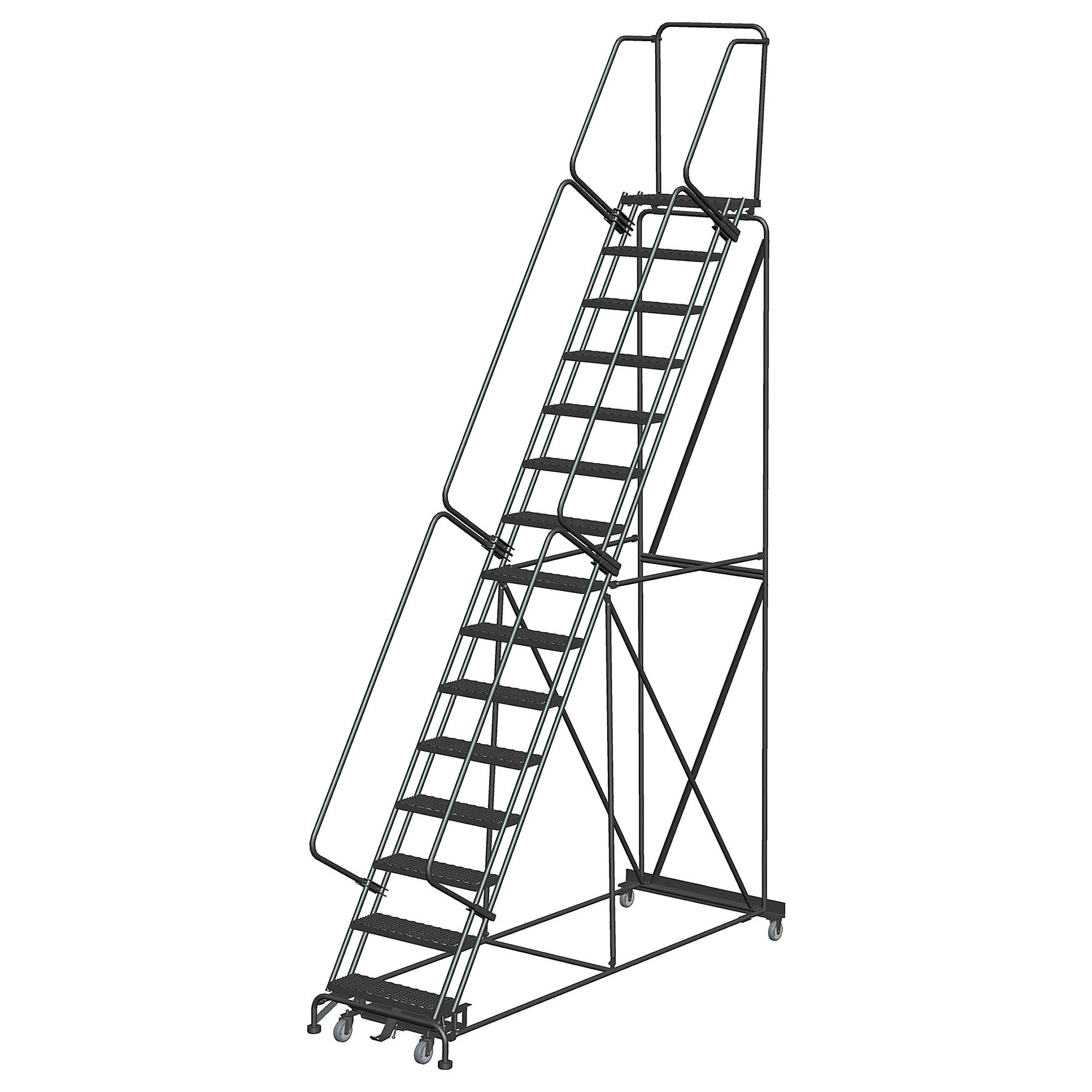Ballymore, Rolling Ladder, Overall Height 183 in, Steps 15, Material ... Ballymore, Rolling Ladder, Overall Height 183 in, Steps 15, Material ...