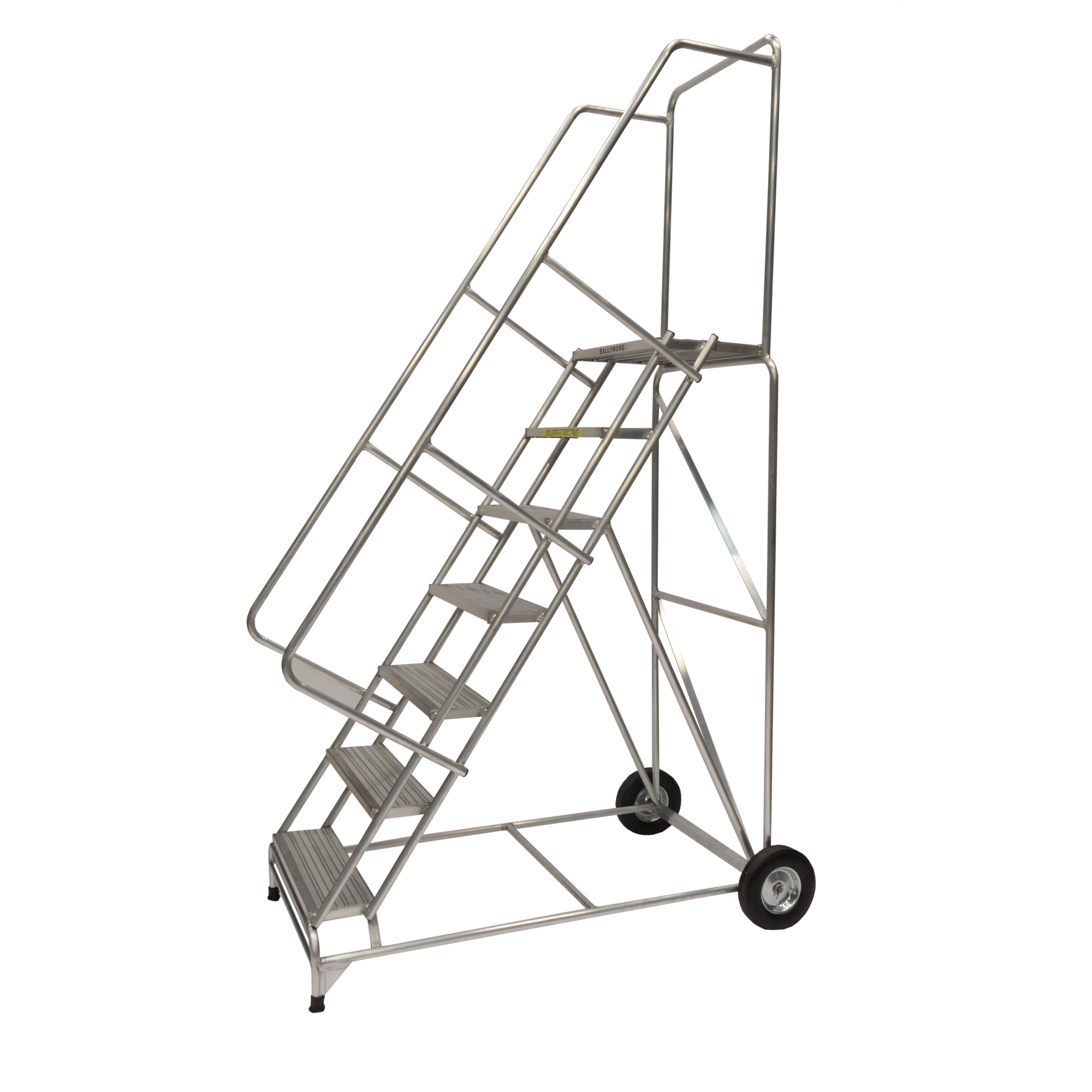 Ballymore Aluminum Rolling Ladder, Overall Height 103 in, Steps 7 ...