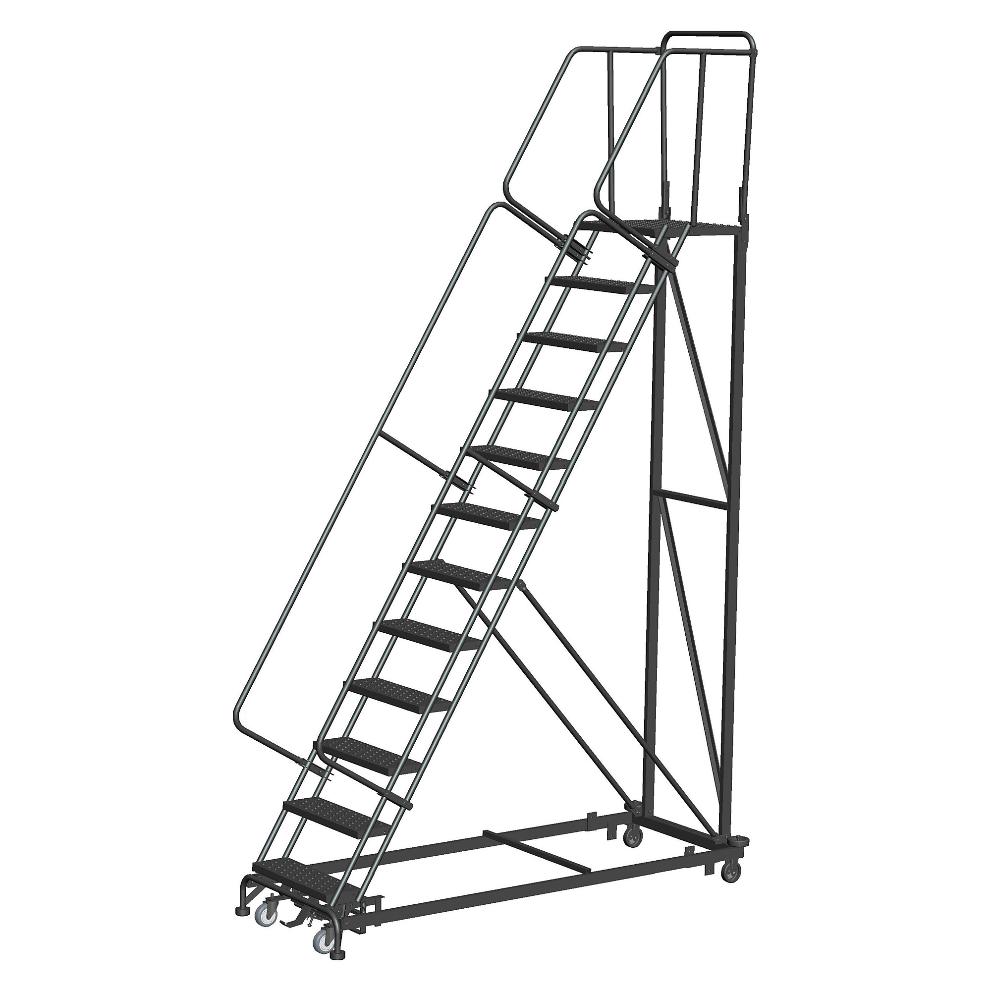 Ballymore, Rolling Ladder, Overall Height 170 in, Steps 14, Material ...