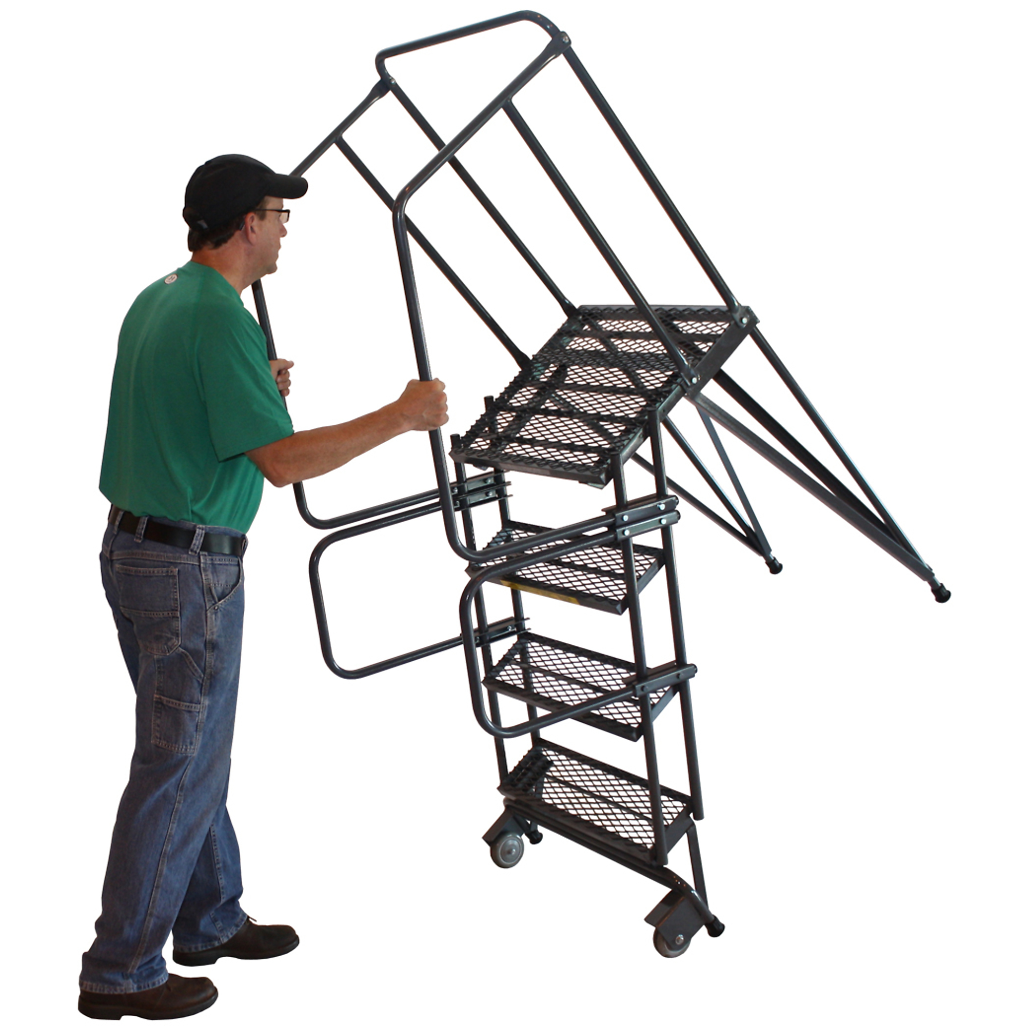 Ballymore, Rolling Ladder, Overall Height 70 in, Steps 4, Material ... Ballymore, Rolling Ladder, Overall Height 70 in, Steps 4, Material ...