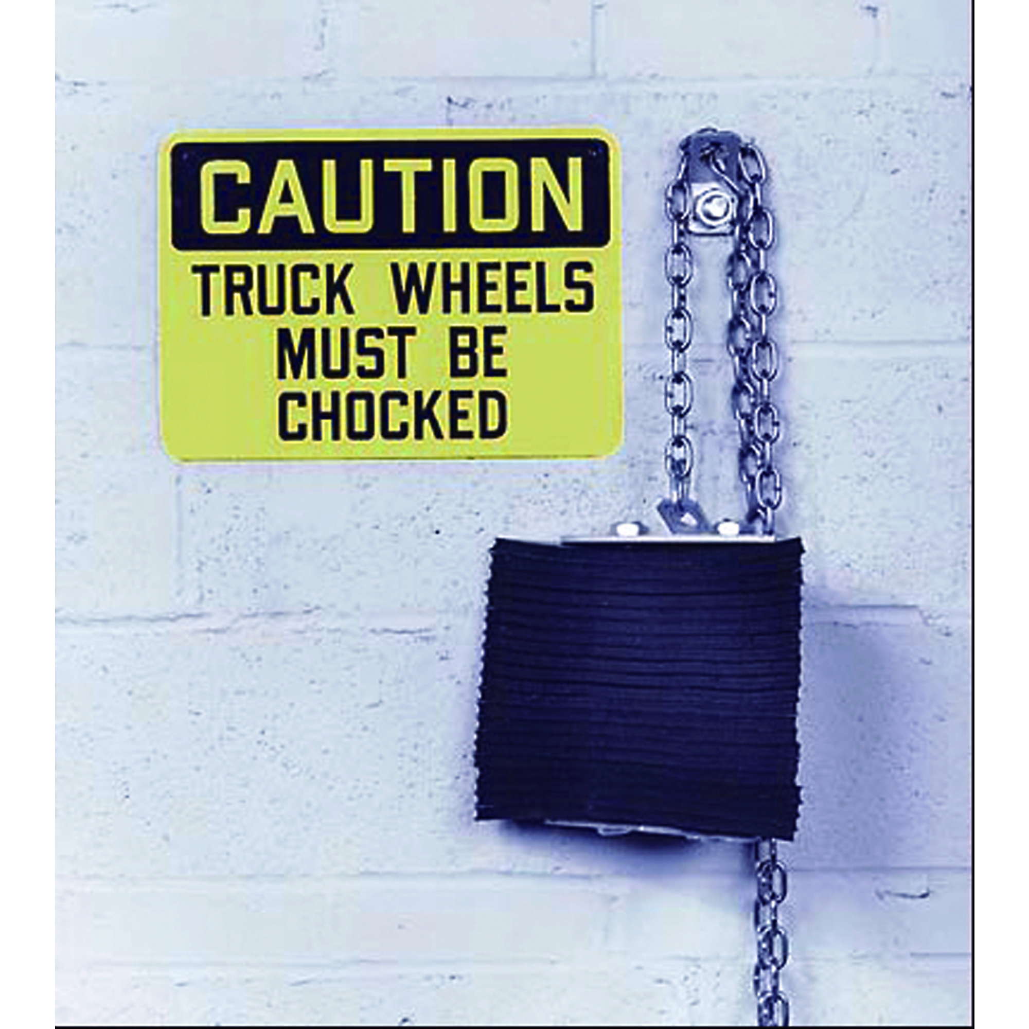 Durable Corporation Aluminum Wheel Chock Safety Sign, Sign Message ...
