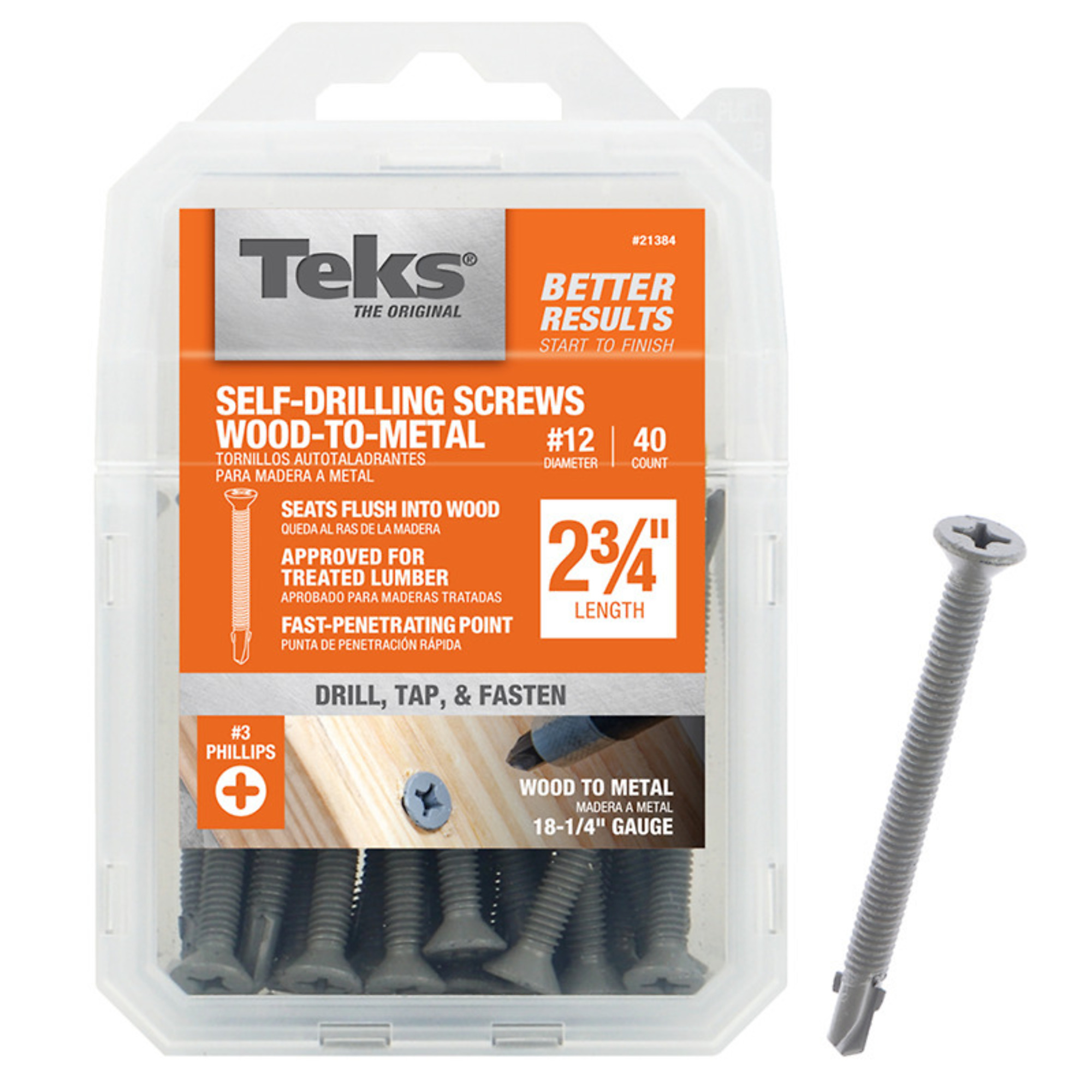 Teks, SCRW MTL SELF-TAP 12X2-3/4, Model# 21384 | Northern Tool