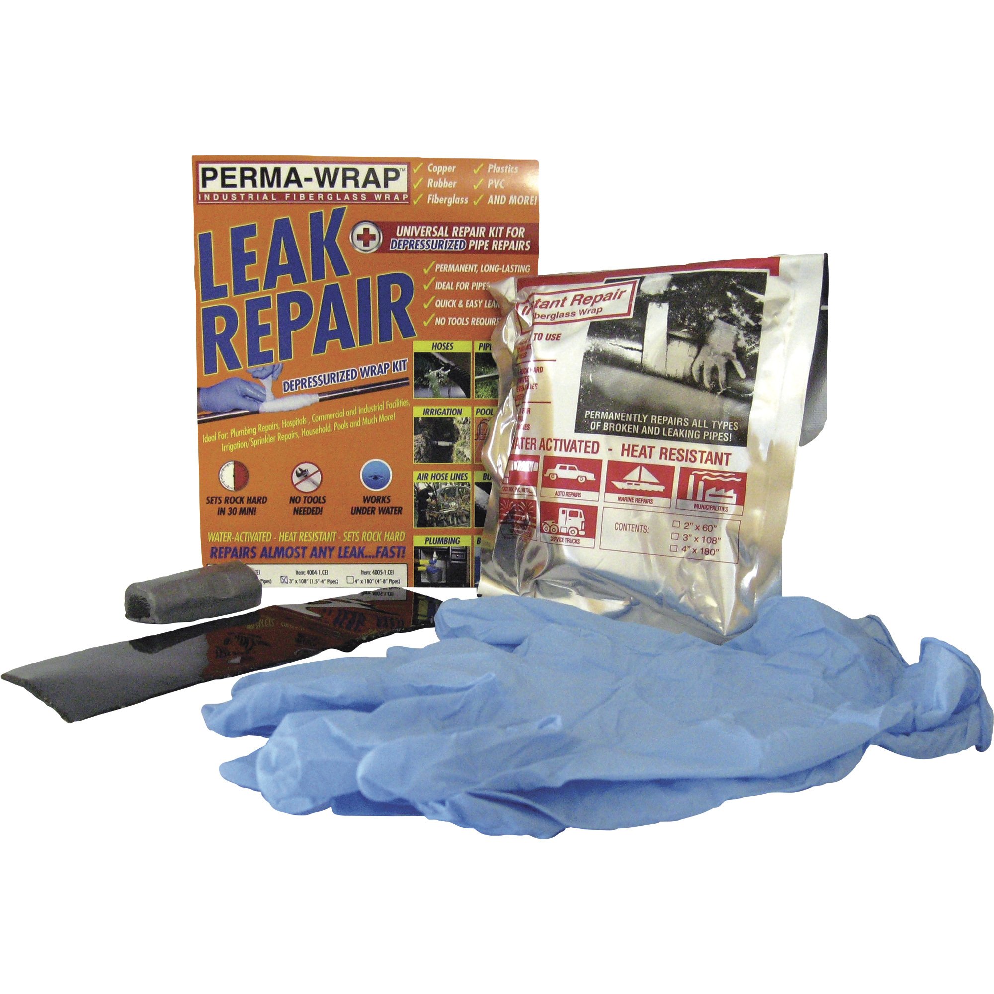 Perma-Wrap Depressurized Pipe Repair Kit — 4in. x 180in. Roll of Perma ...