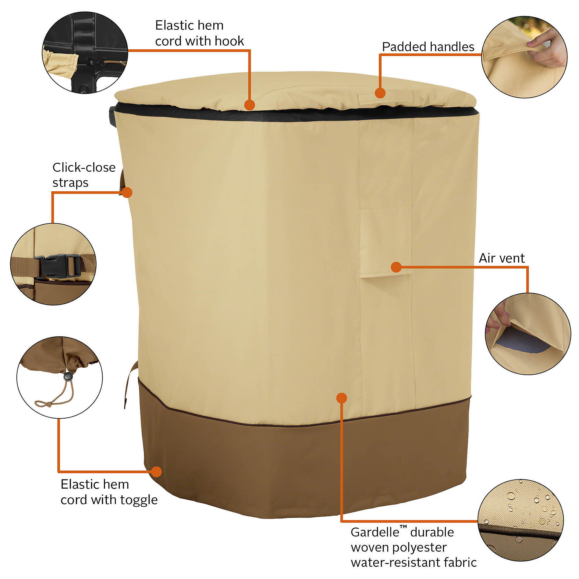 Classic Accessories Veranda, Outdoor Trash Cart Cover, Cover Type Cart ...