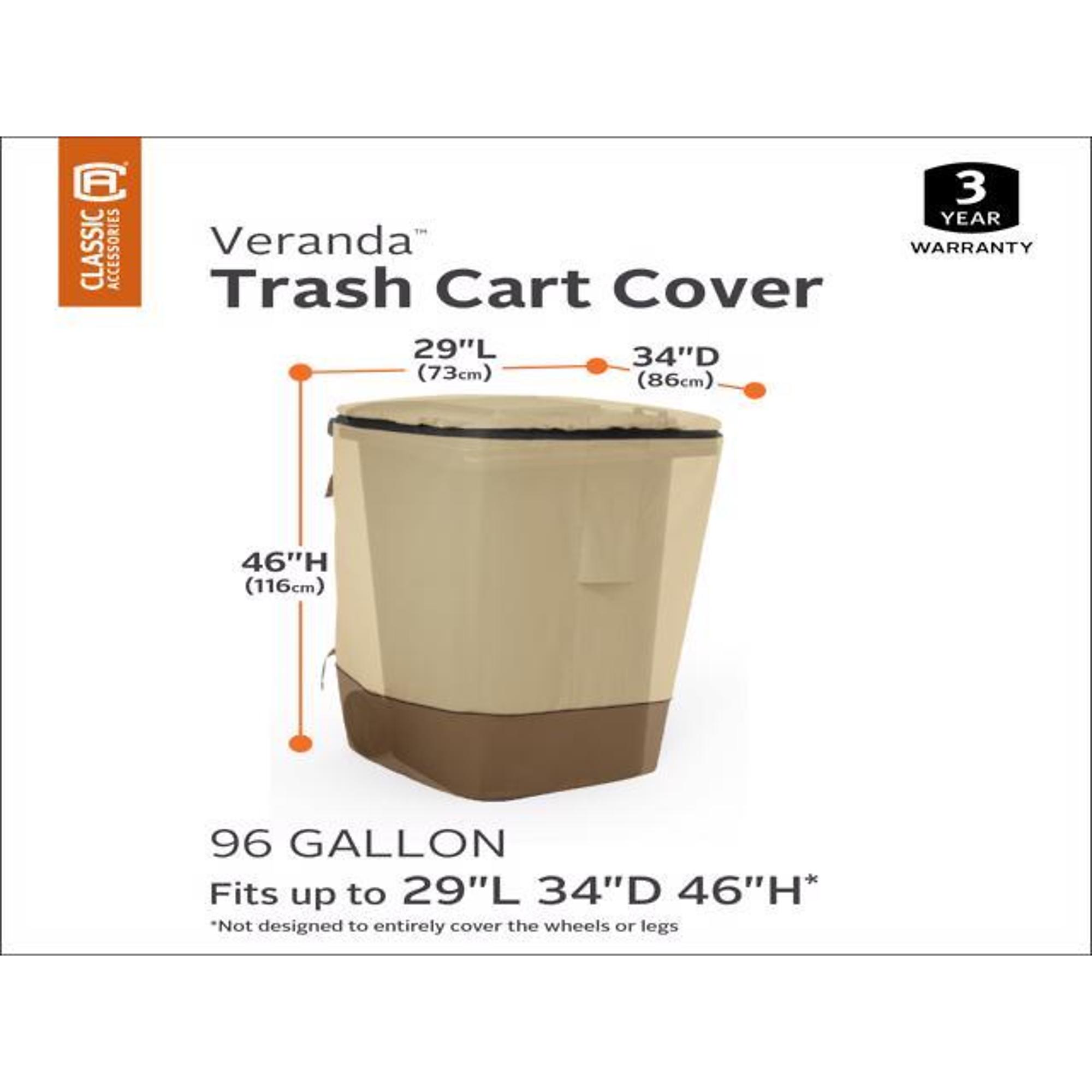 Classic Accessories Veranda, Outdoor Trash Cart Cover, Cover Type Cart ...