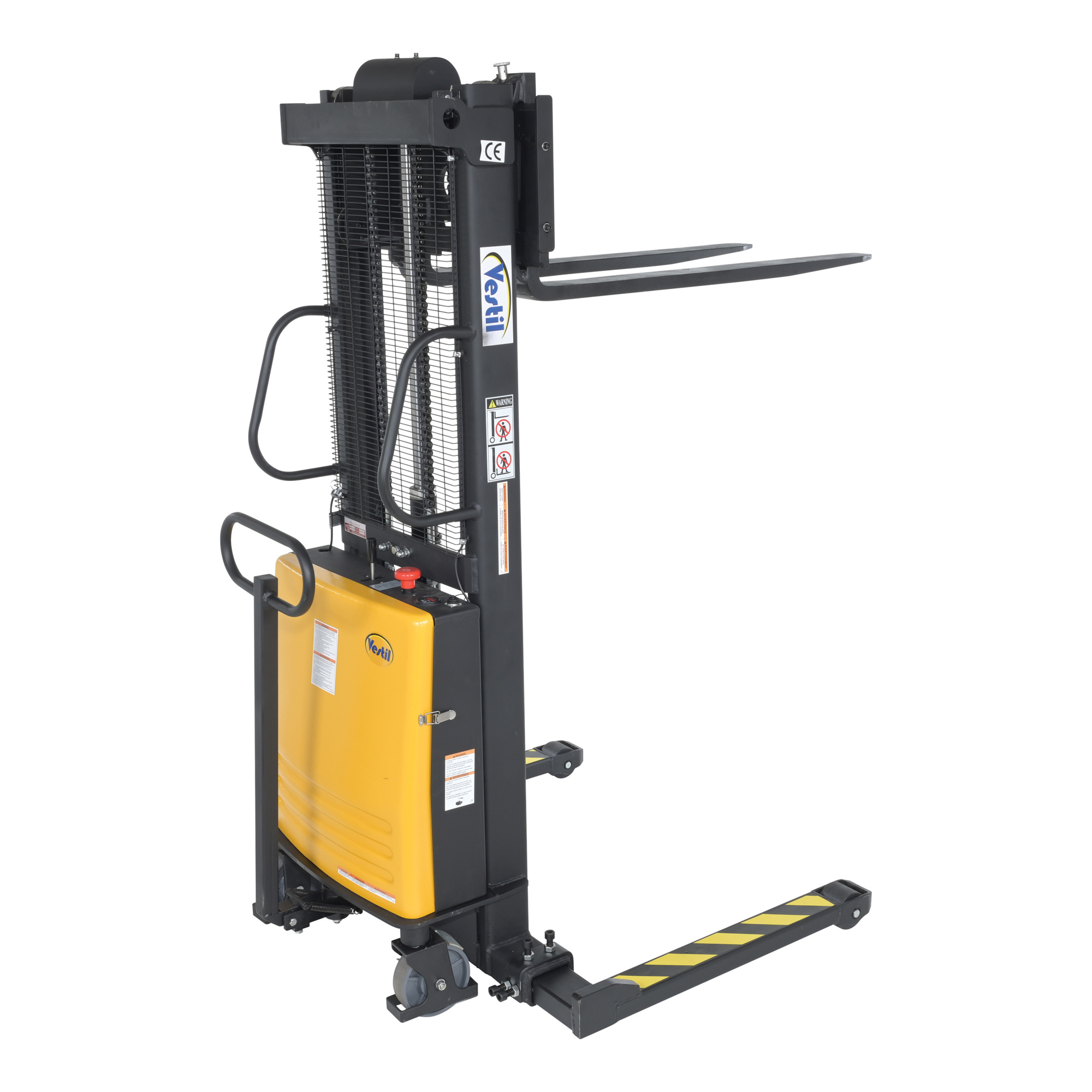 Vestil, Adjustable stacker with powered lift 2k, Capacity 2000 lb ...