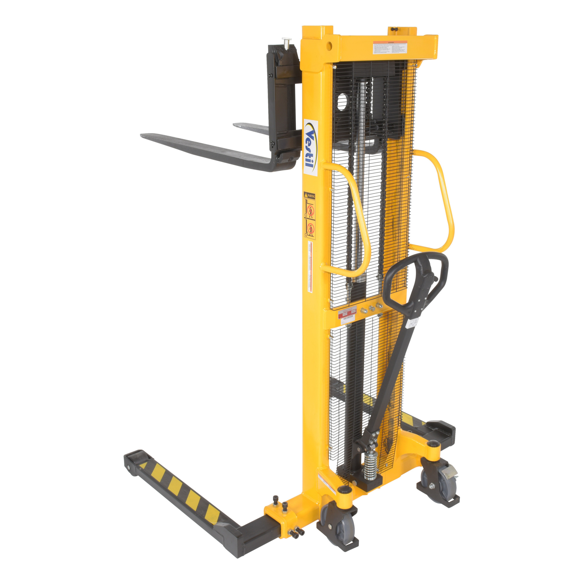 Vestil, Manual Pallet Stacker Forklift, Capacity 2000 lb, Raised Height ...