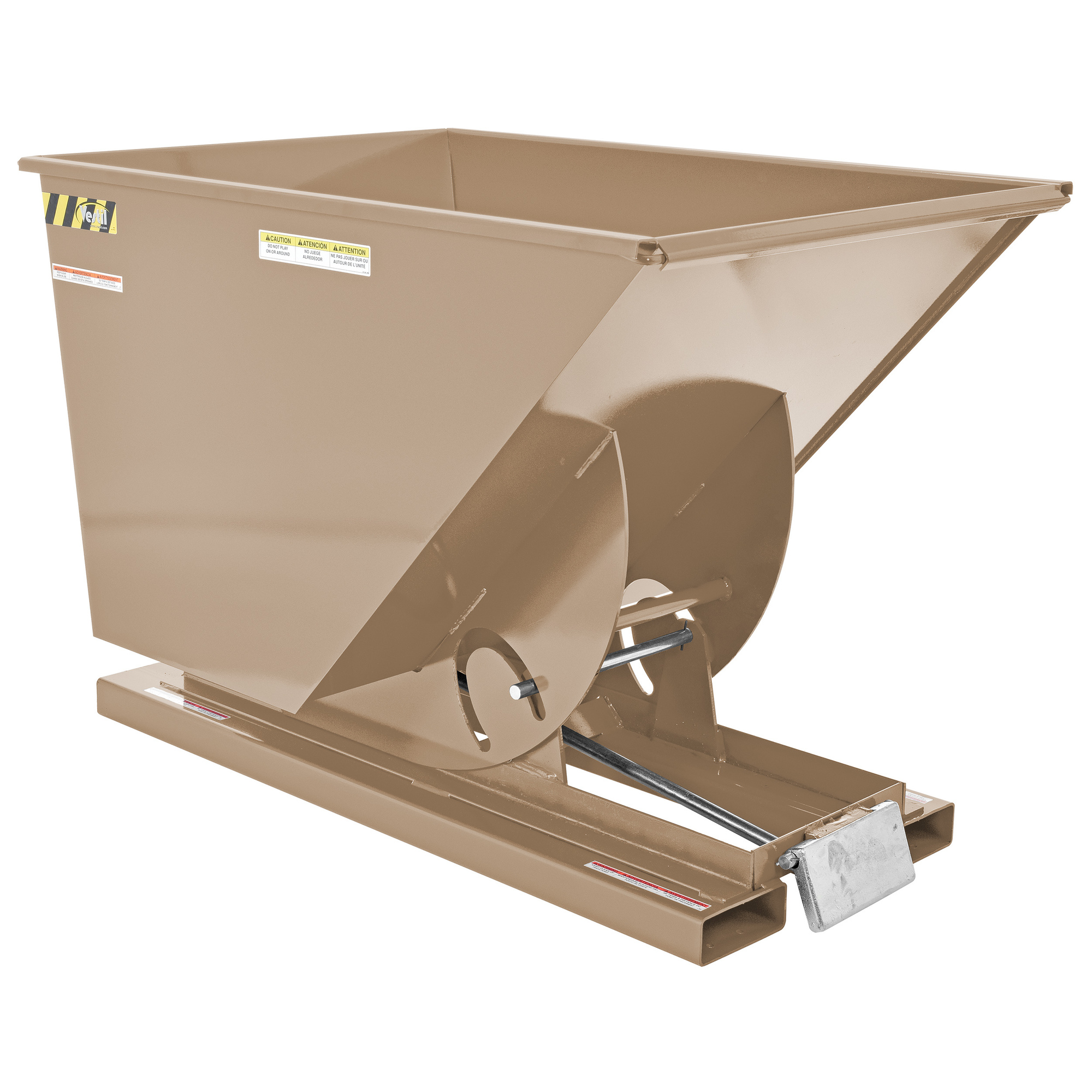 Vestil Self-Dump Hopper, Capacity 2000 lb, Volume 1 yd³, Color Tan ...