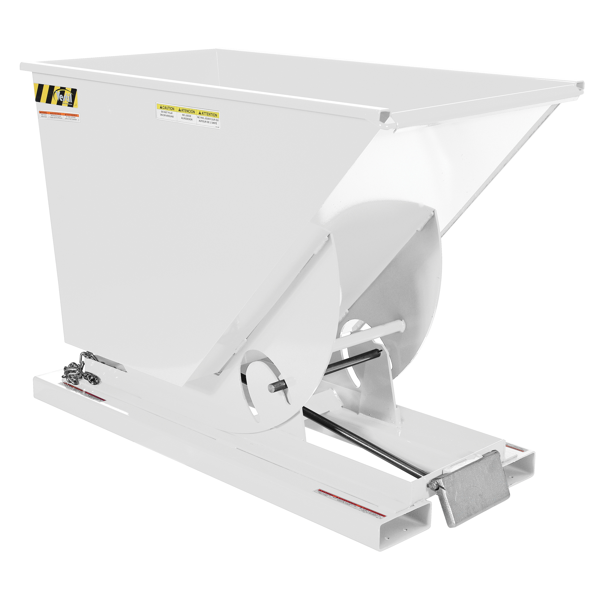 Vestil Self-Dump Hopper, Capacity 2000 lb, Volume 0.75 yd³, Color White ...