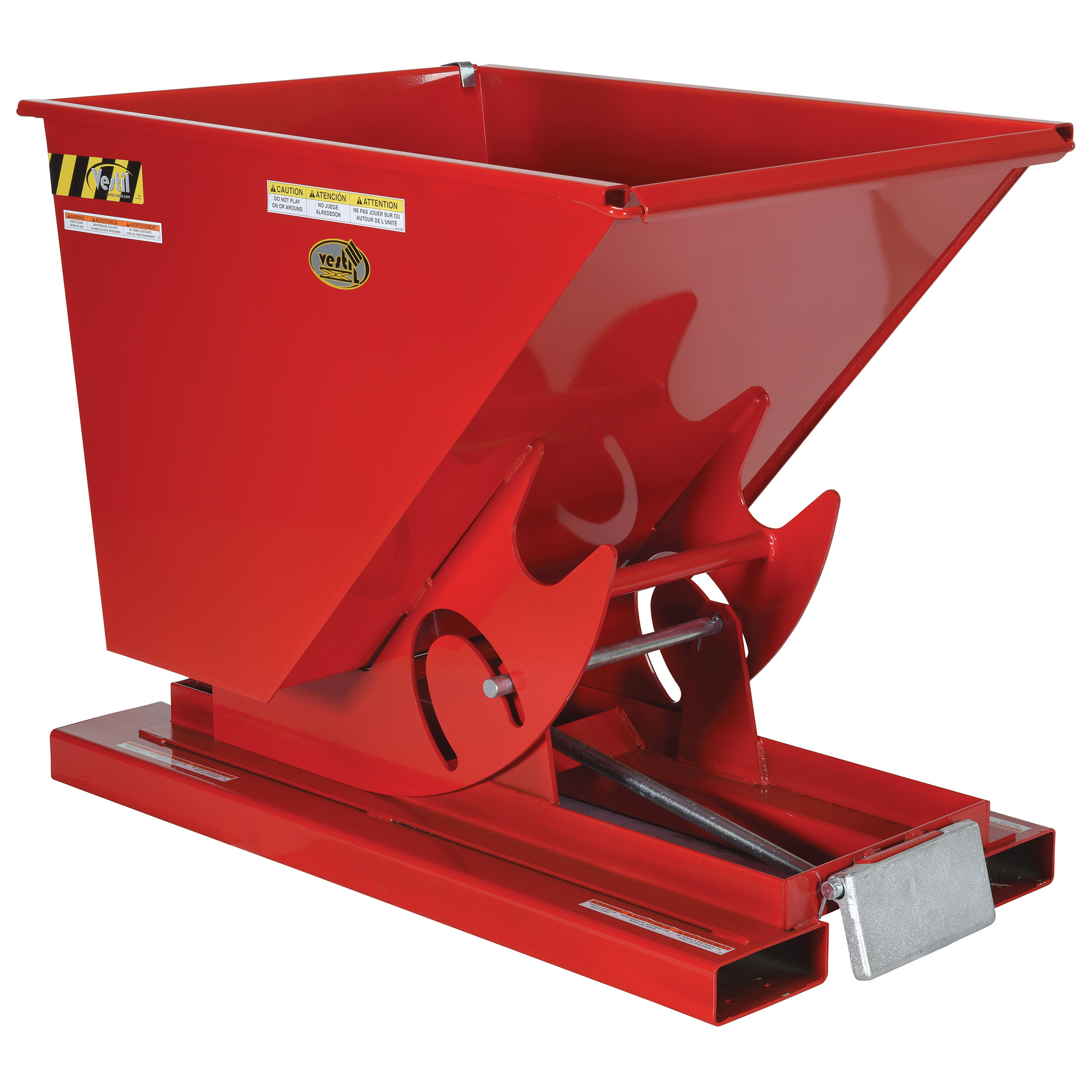 Vestil Self-Dump Hopper, Capacity 6000 lb, Volume 0.5 yd³, Color Red ...