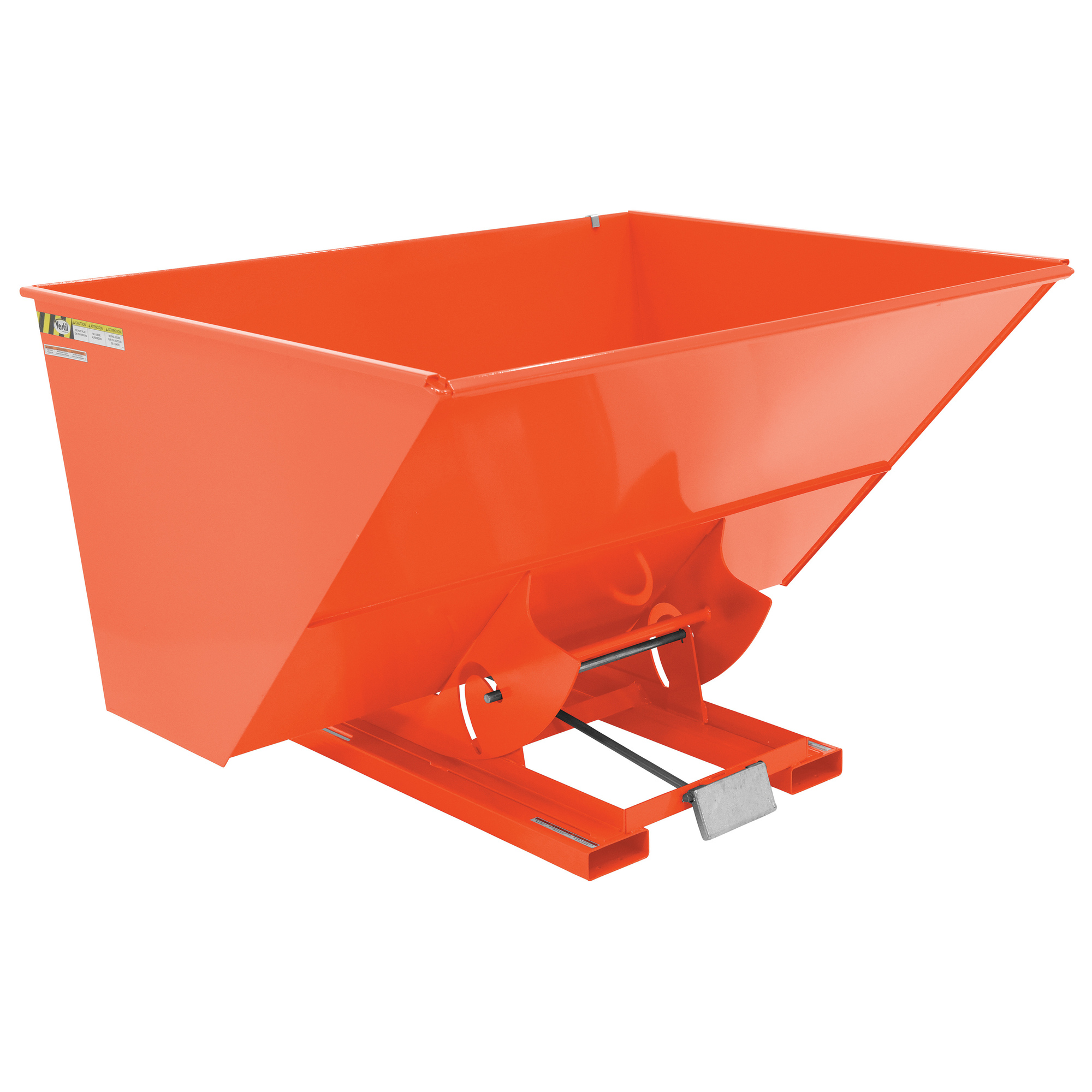 Vestil Self-Dump Hopper, Capacity 4000 lb, Volume 3 yd³, Color Orange ...