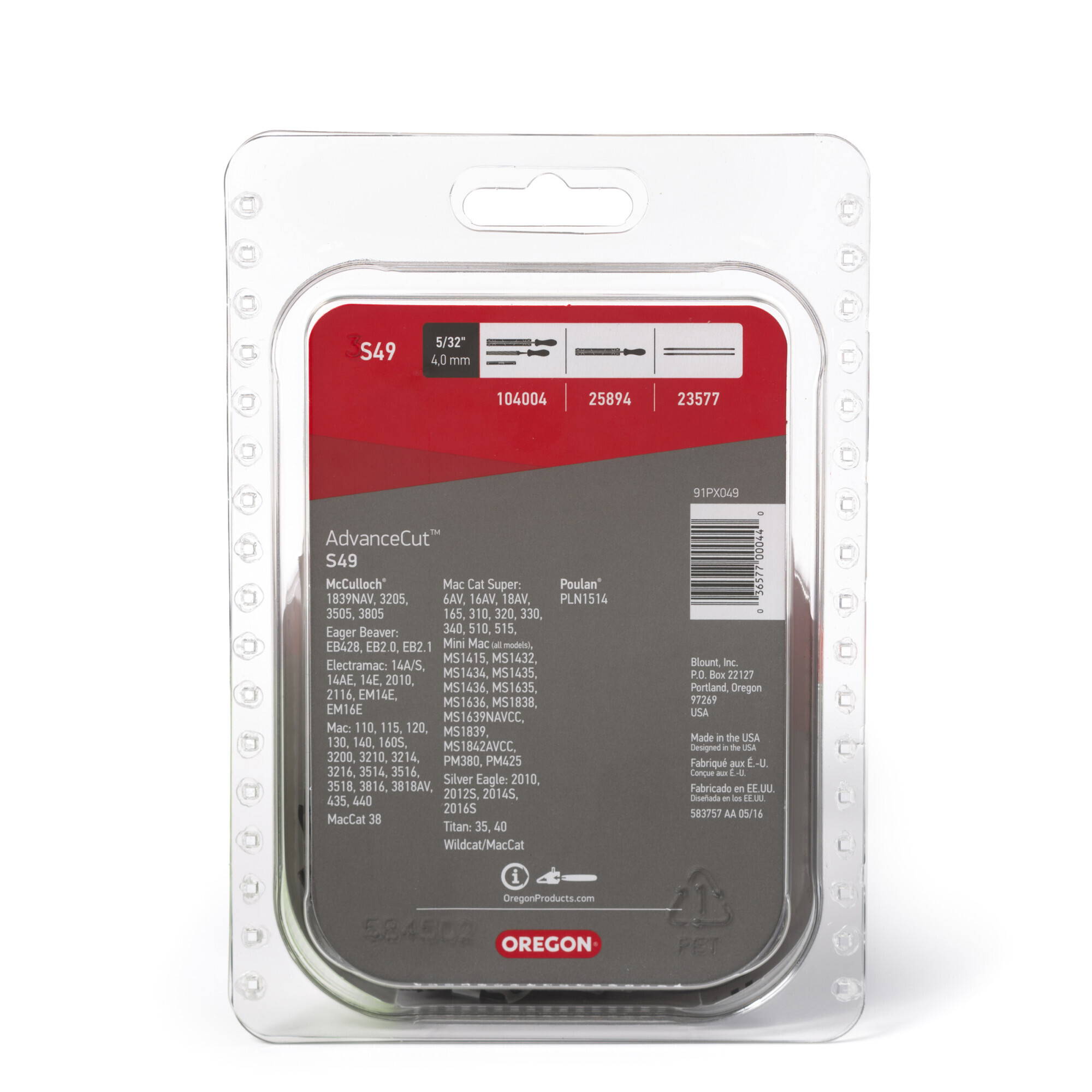 Oregon ControlCut Chainsaw Chain, Bar Length 14 in, Chain Pitch 3/8 in ...