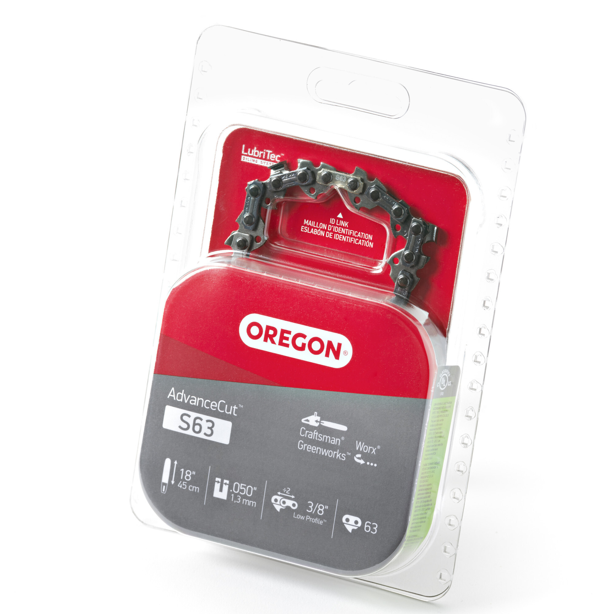 Oregon, ControlCut Chainsaw Chain, Bar Length 18 in, Chain Pitch 3/8 in ...