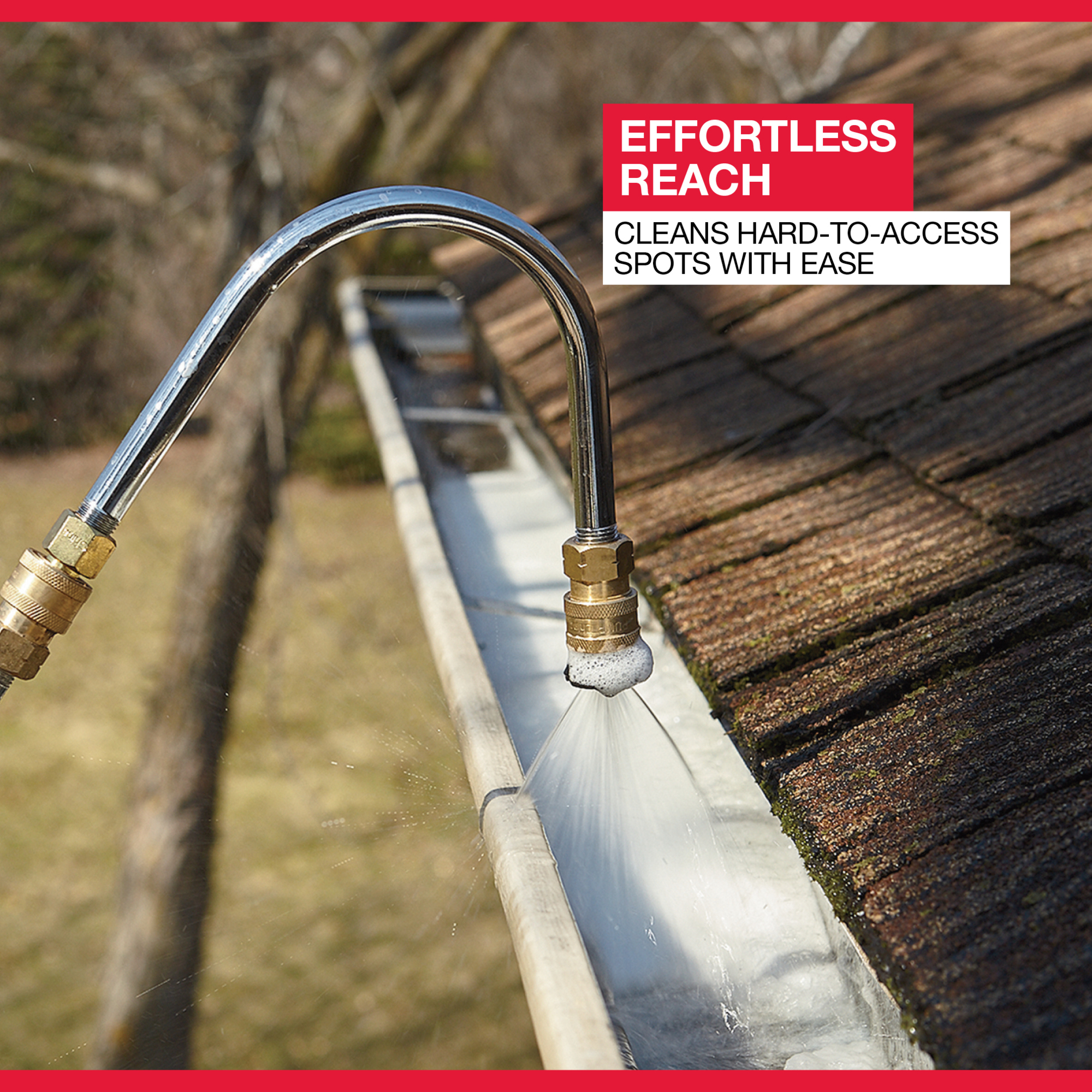 NorthStar Chrome Gutter Cleaner Attachment, 4000 PSI, 12in., 3/8in ...