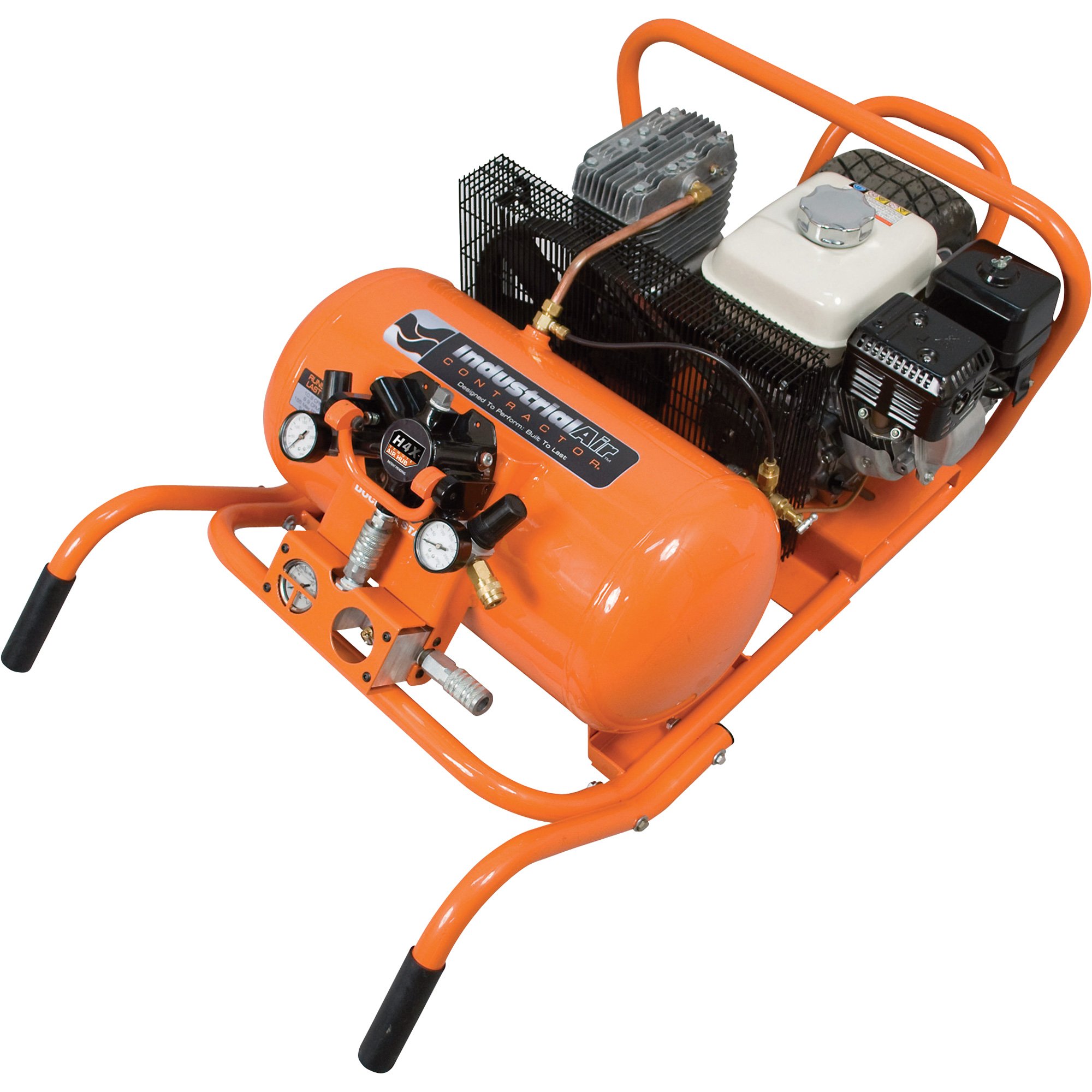 Industrial Air Gas-Powered Chopper Wheelbarrow Air Compressor — 5.5 HP ...