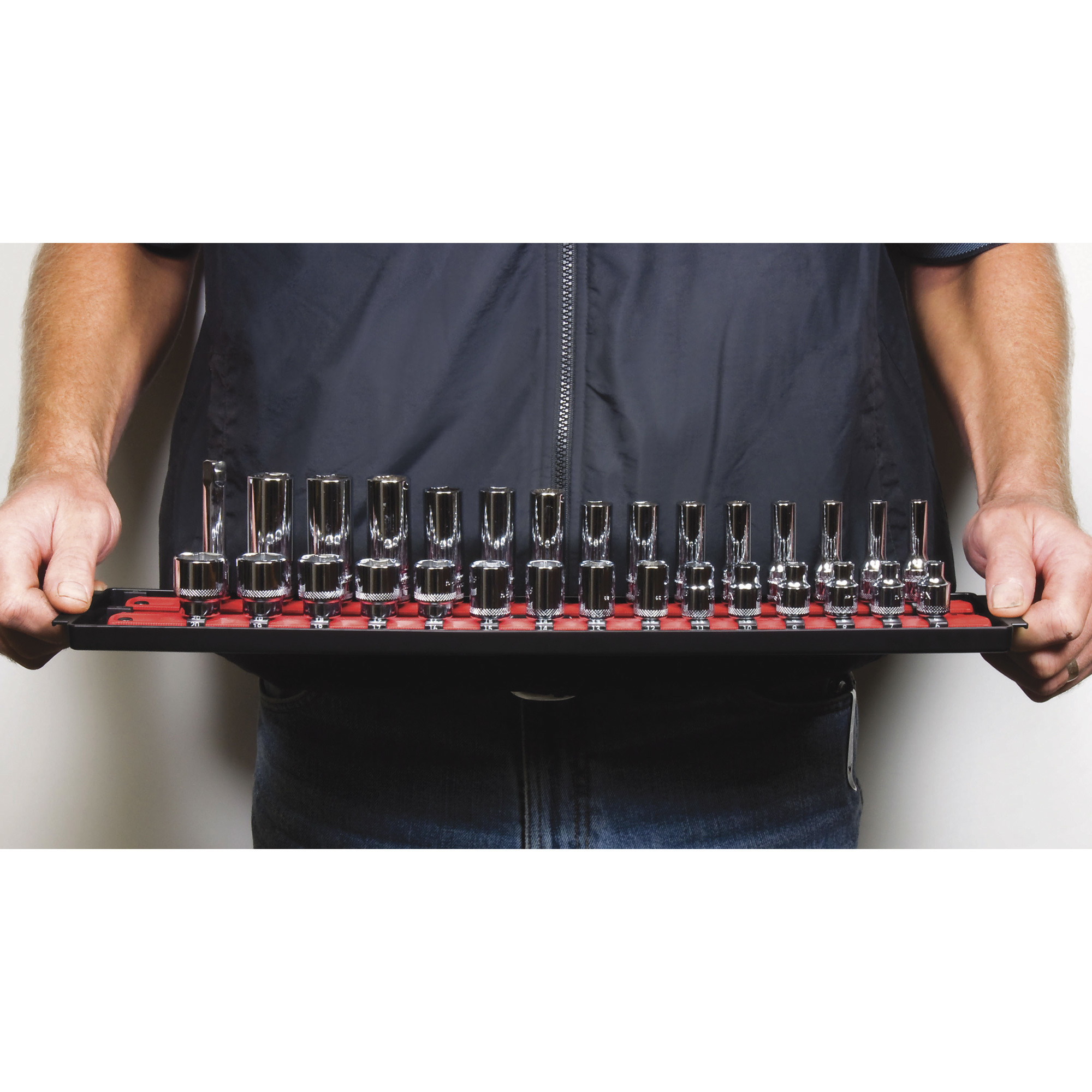 Ernst Manufacturing Socket Boss Organizer, 2 Rails, 3/8in.-Drive, Model ...