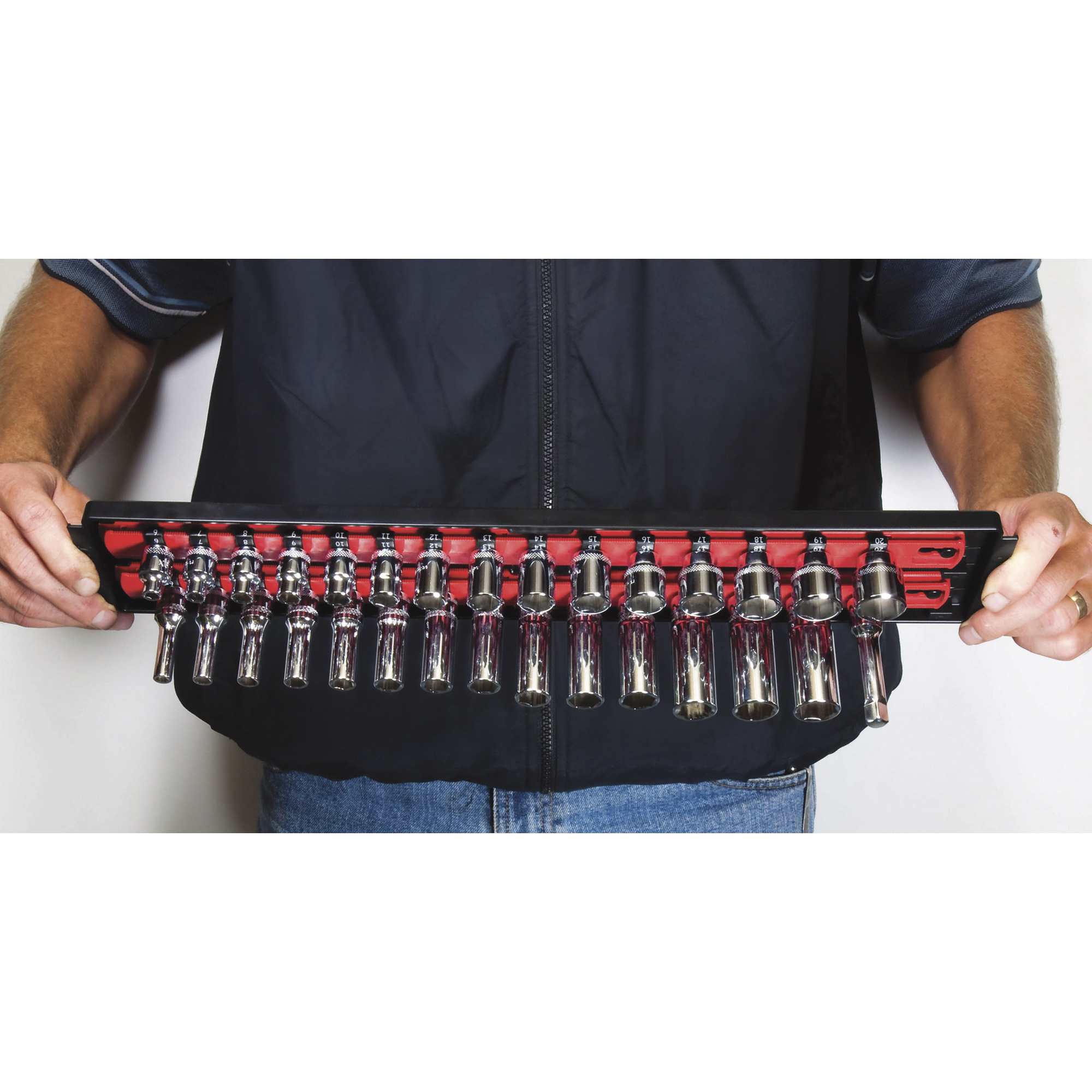 Ernst Manufacturing Socket Boss Organizer, 2 Rails, 3/8in.-Drive, Model ...