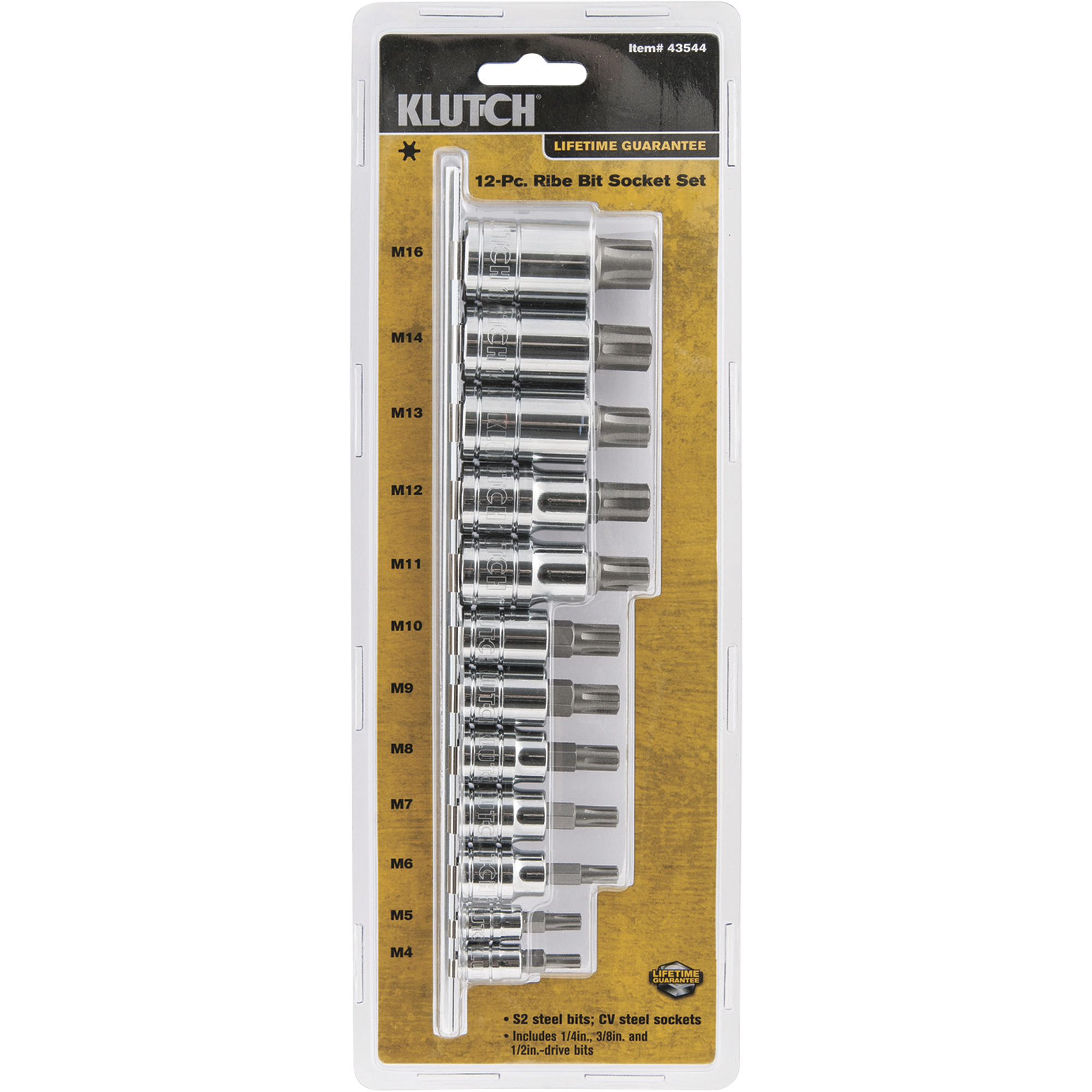 Klutch Ribe Bit Socket Set, 12-Pc. | Northern Tool