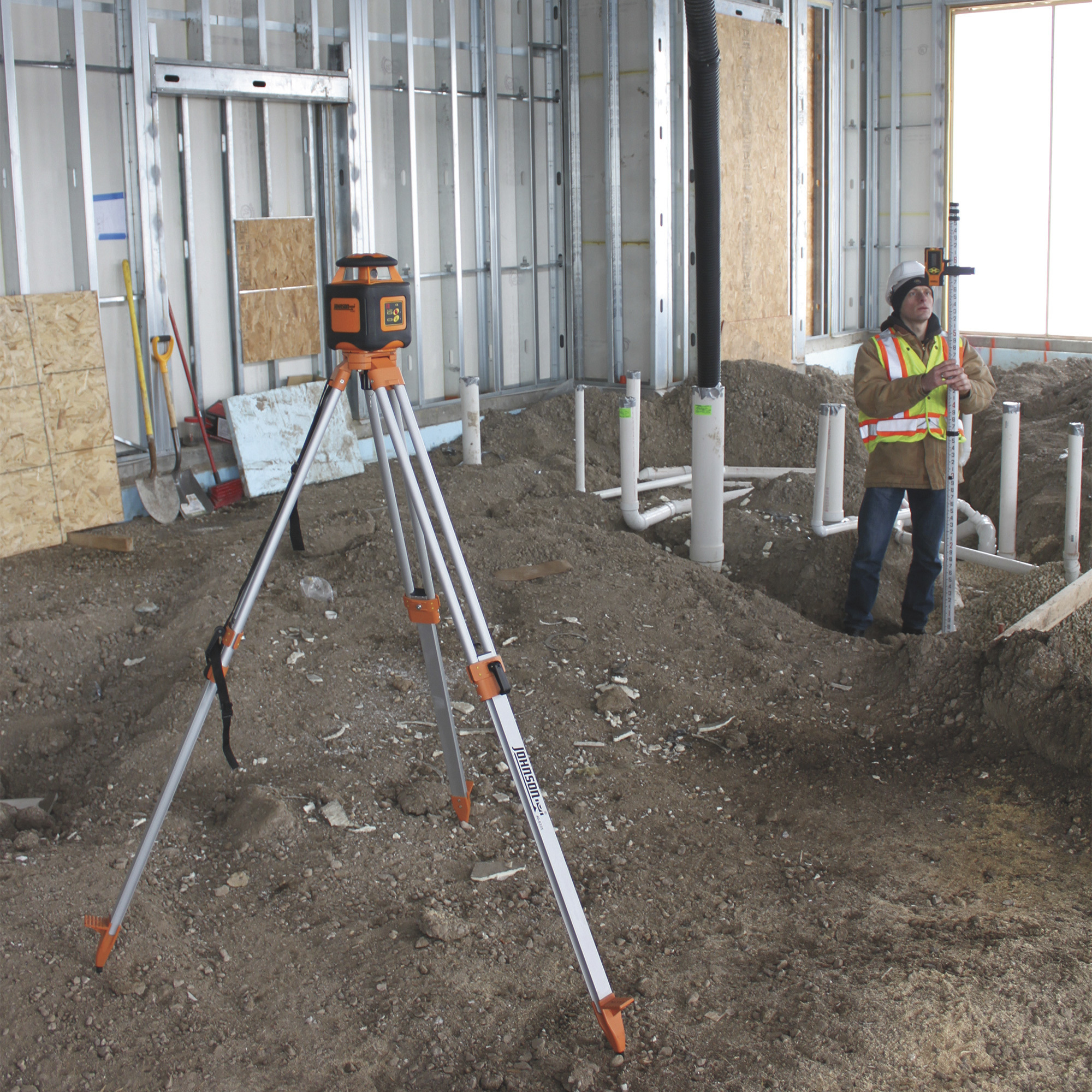 Johnson Level & Tool Contractor Aluminum Tripod, Model# 40-6335 ...